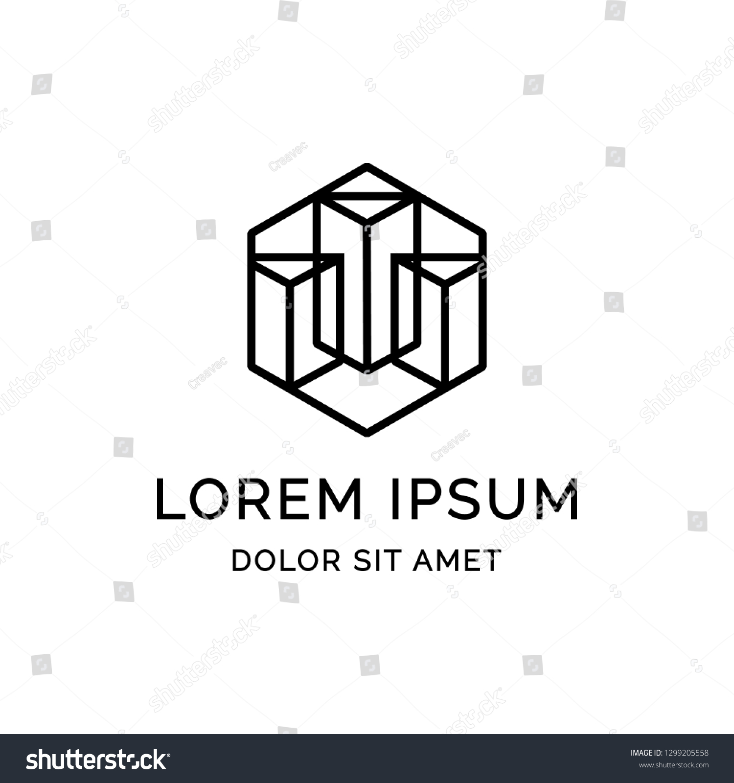 wireframe building logo template design - Royalty Free Stock Vector ...