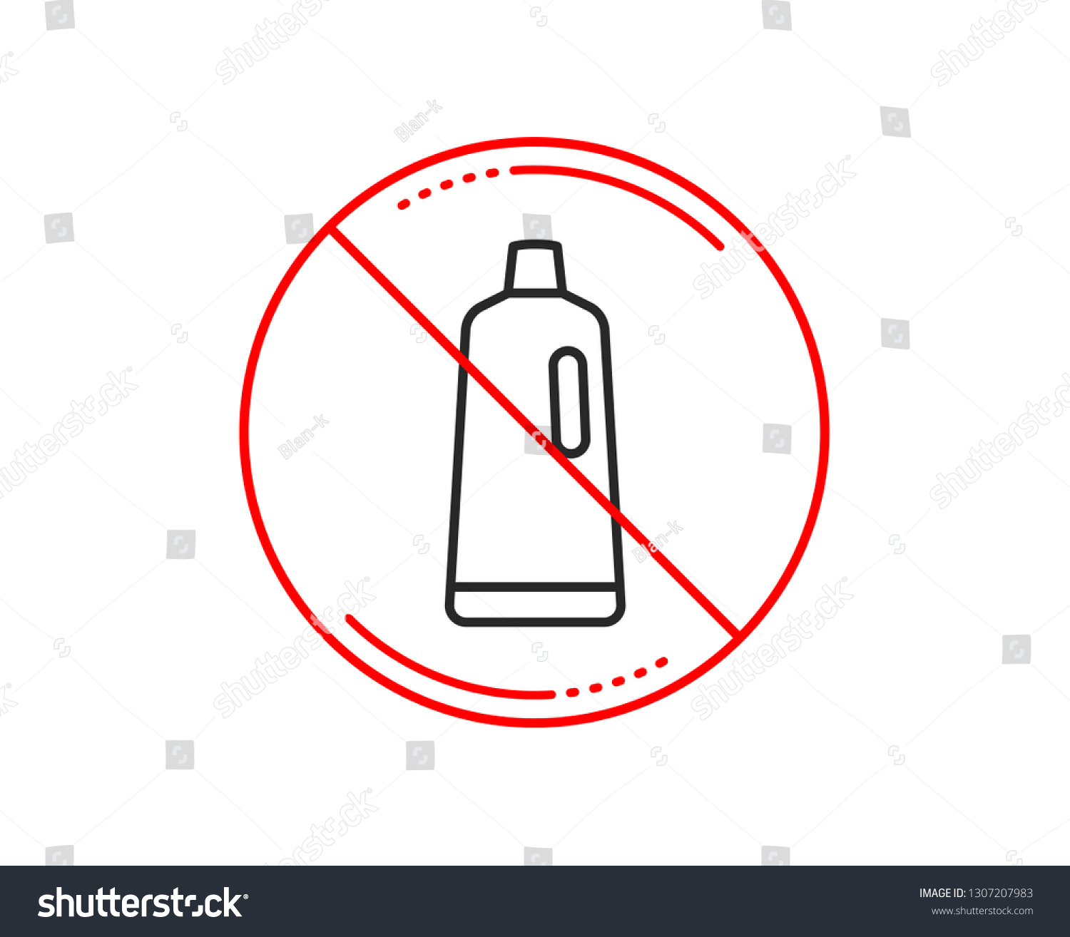 No or stop sign. Cleaning shampoo line icon. - Royalty Free Stock ...