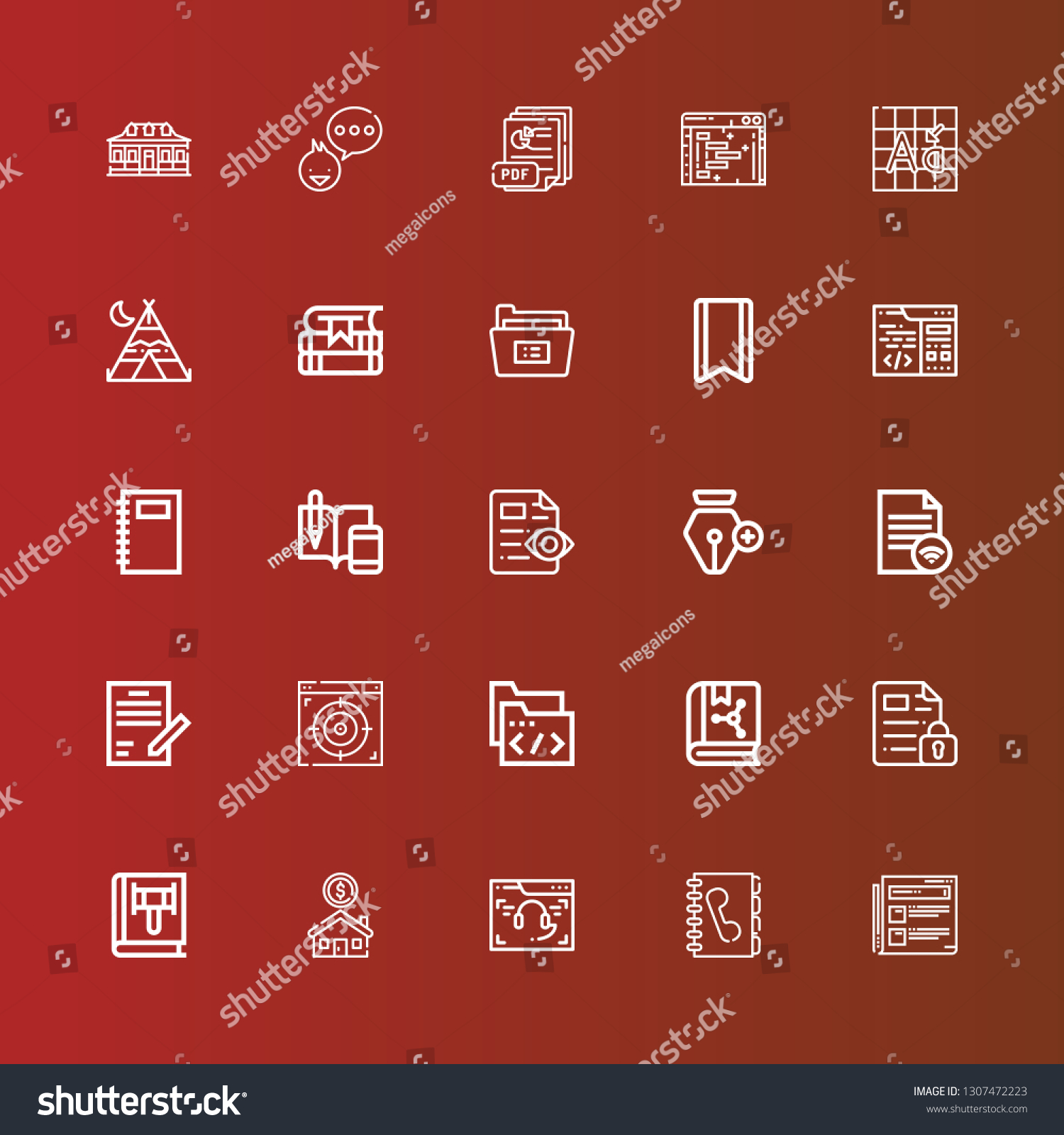 Editable 25 page icons for web and mobile. Set - Royalty Free Stock ...