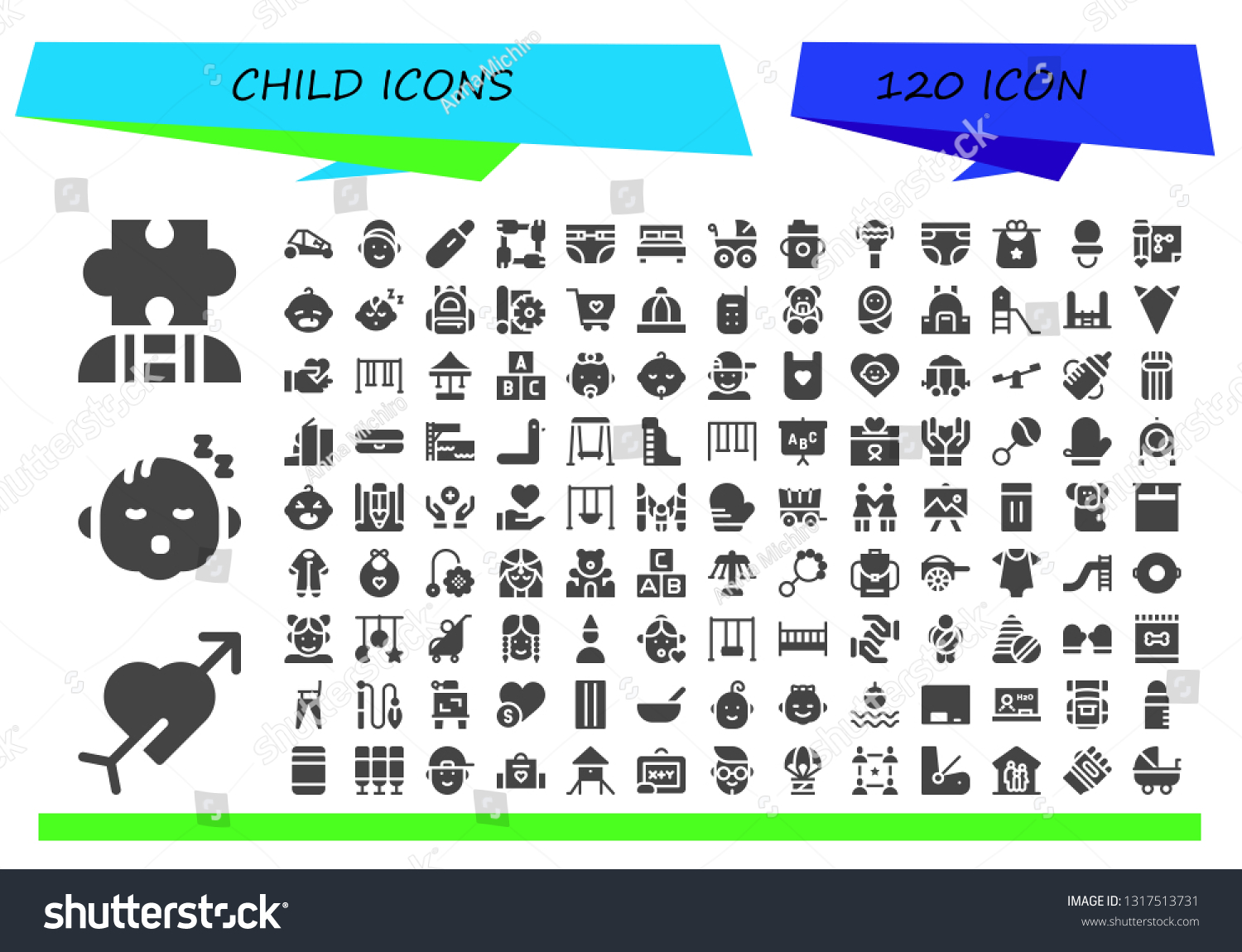 child icon set. 120 filled child icons. Simple - Royalty Free Stock ...