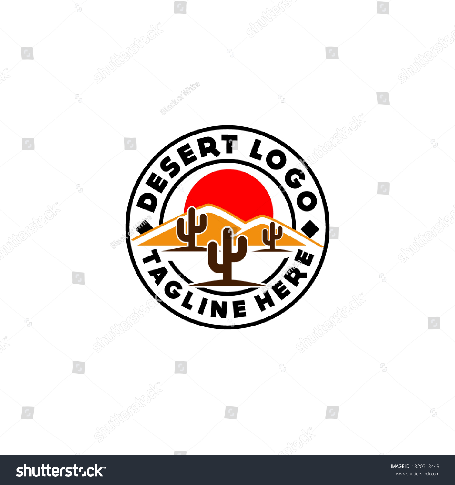 Desert Logo Design - Royalty Free Stock Vector 1320513443 - Avopix.com