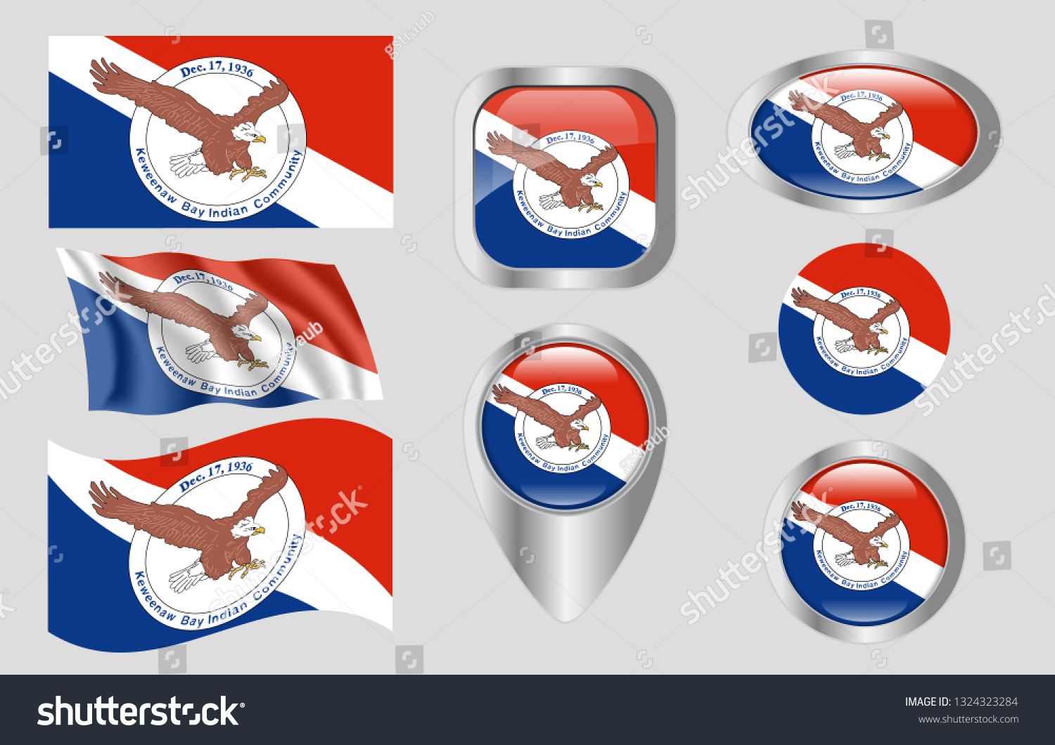 Flag of the Keweenaw Bay I...nse Indian - Royalty Free Stock Vector ...