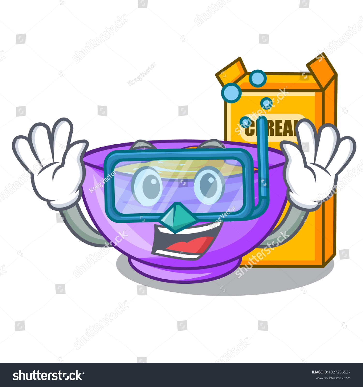 Diving Cereal Box In The Character Fridge Royalty Free Stock Vector