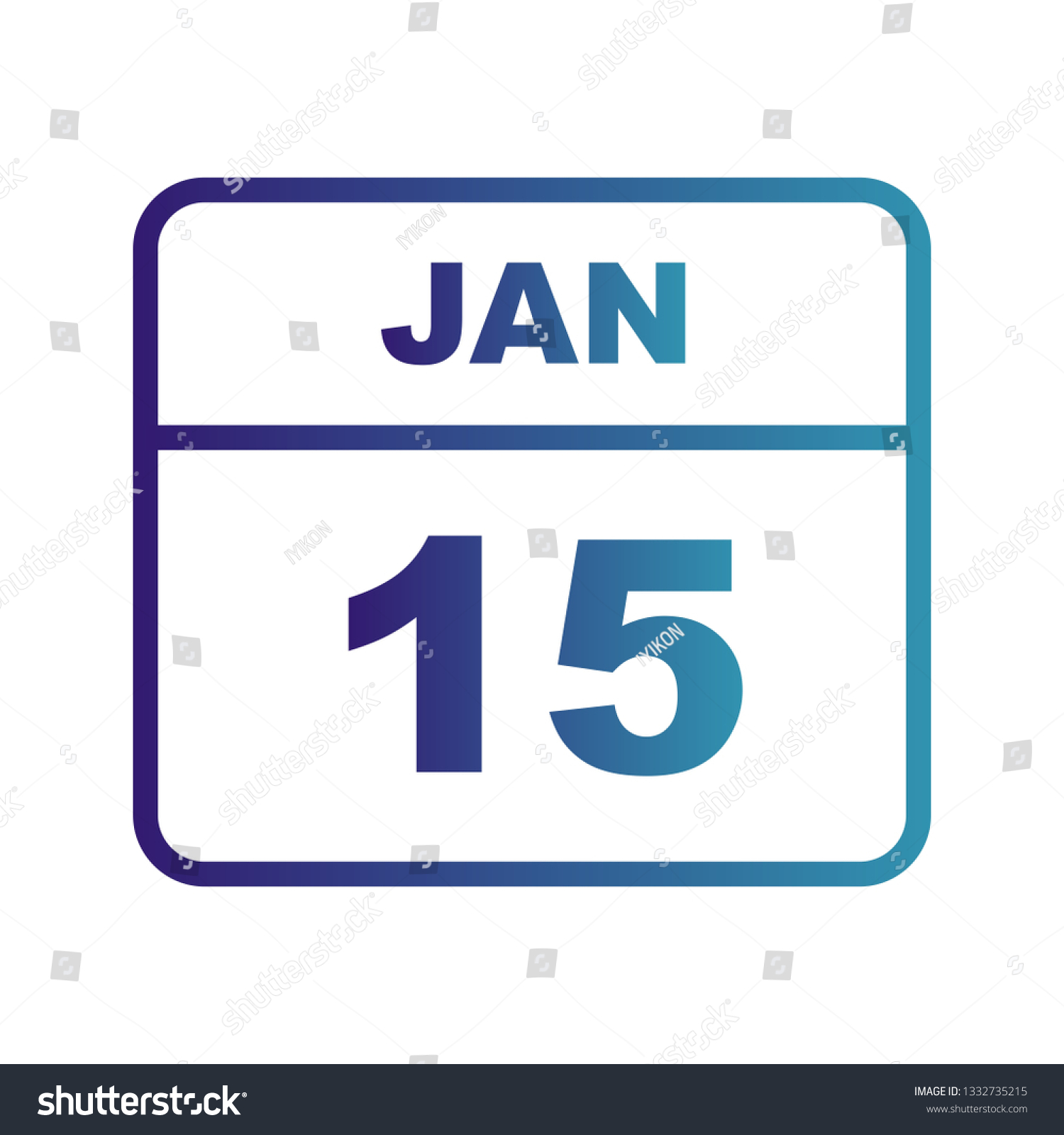 January 15th Date on a Single Day Calendar - Royalty Free Stock Vector ...