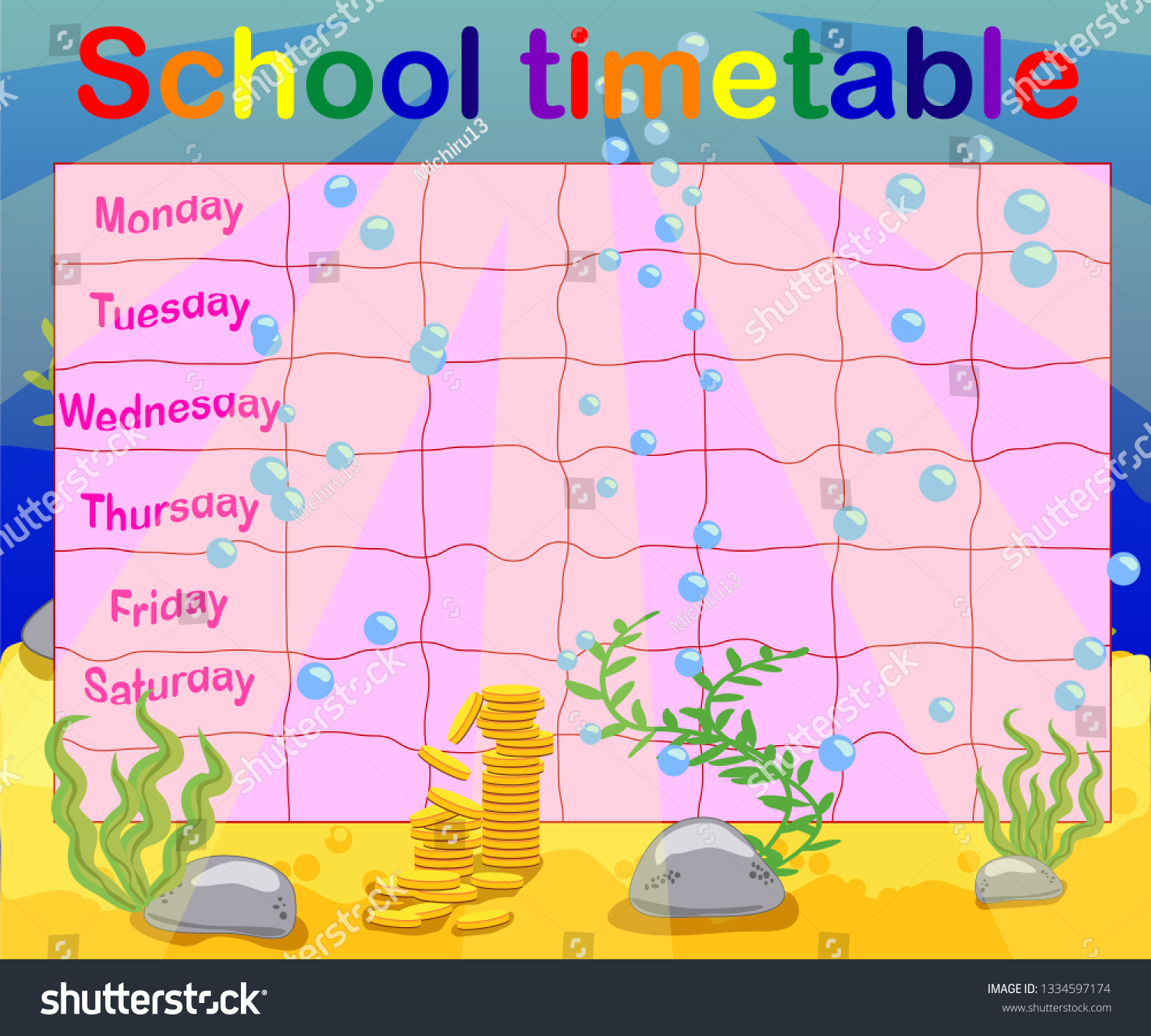 School timetable with marine theme table - Royalty Free Stock Photo ...