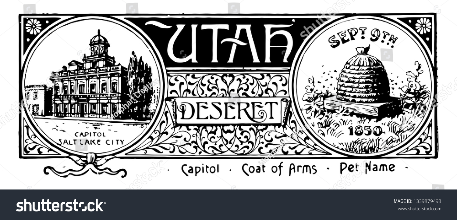 The state banner of Utah this banner has state - Royalty Free Stock ...