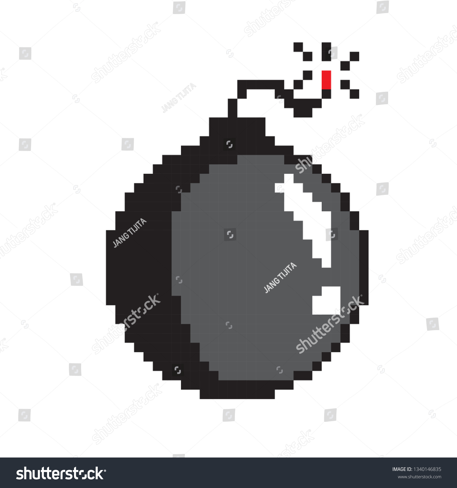 pixel art blast - Royalty Free Stock Vector 1340146835 - Avopix.com