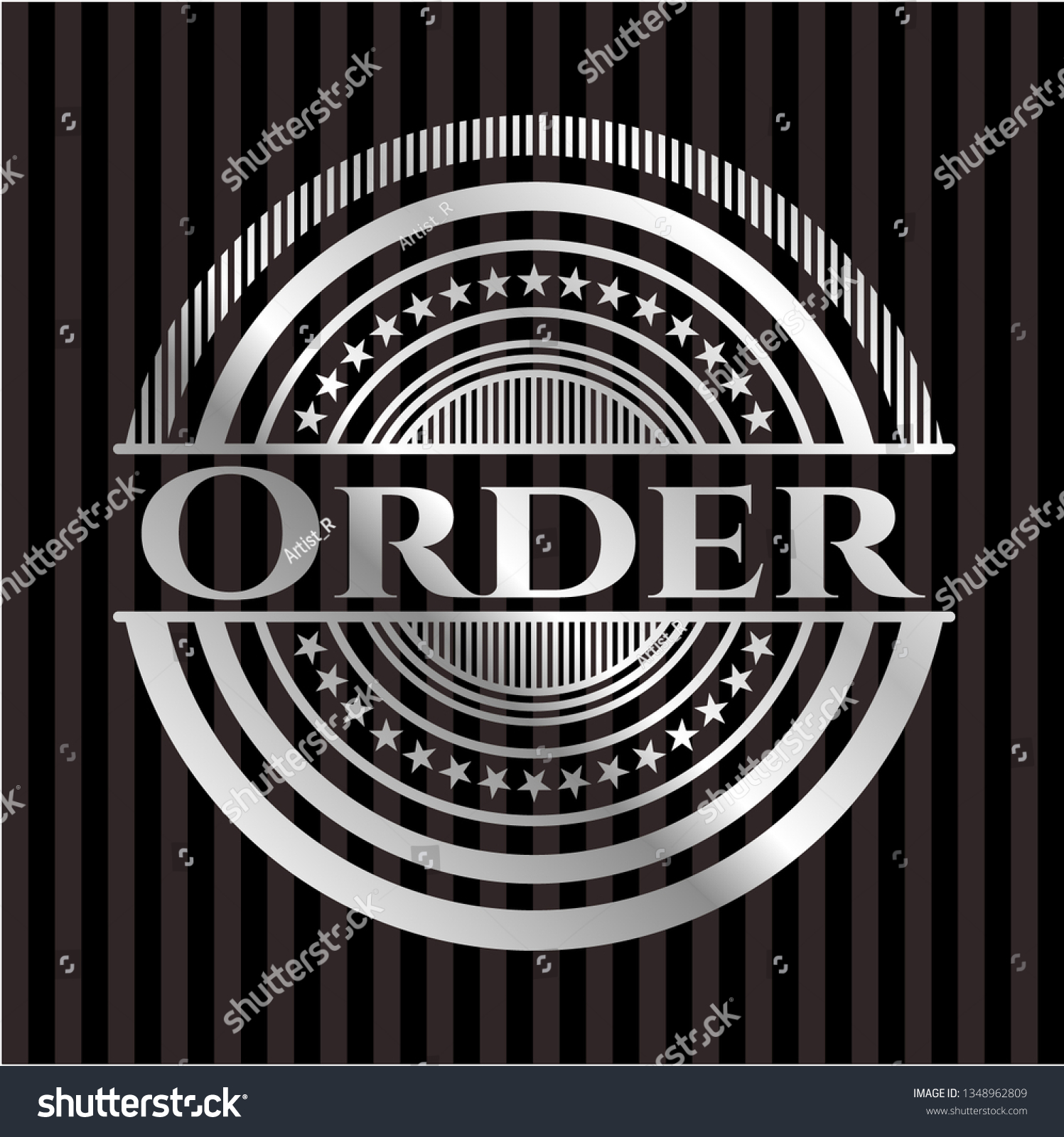 Order Silvery Badge Or Emblem Royalty Free Stock Vector 1348962809