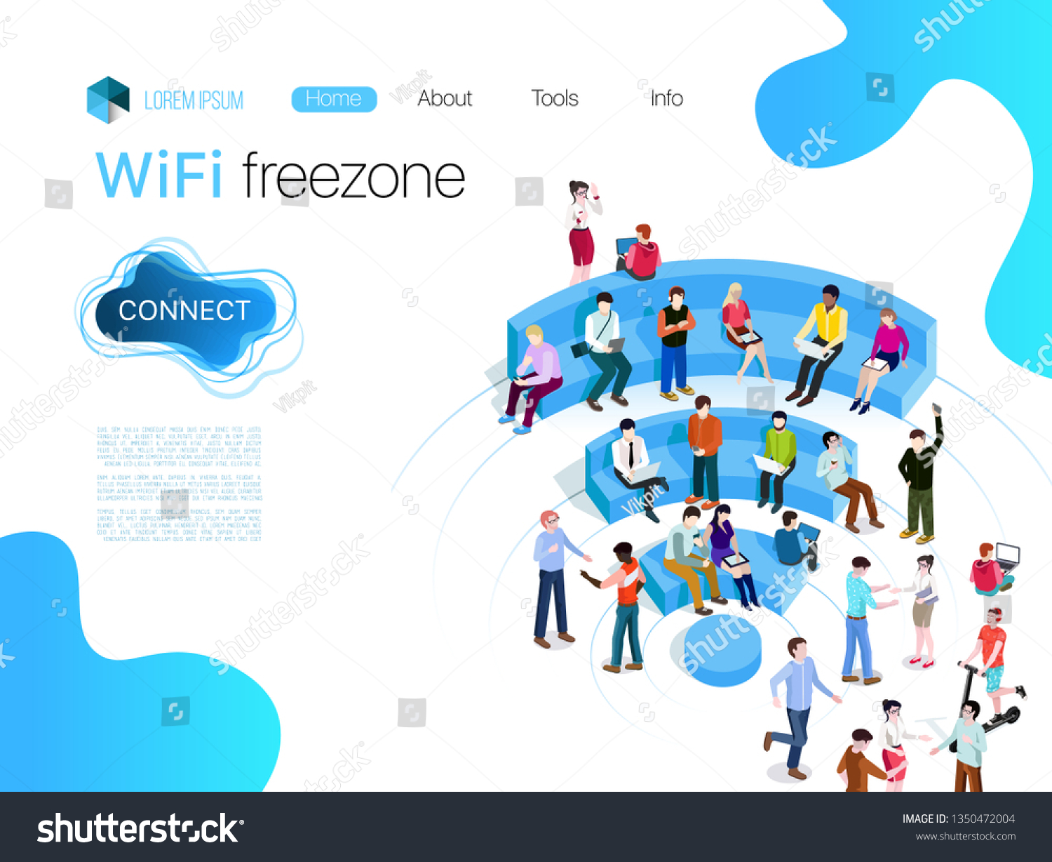 People in wi-fi zone. Public Wi-Fi zone wireless - Royalty Free Stock ...
