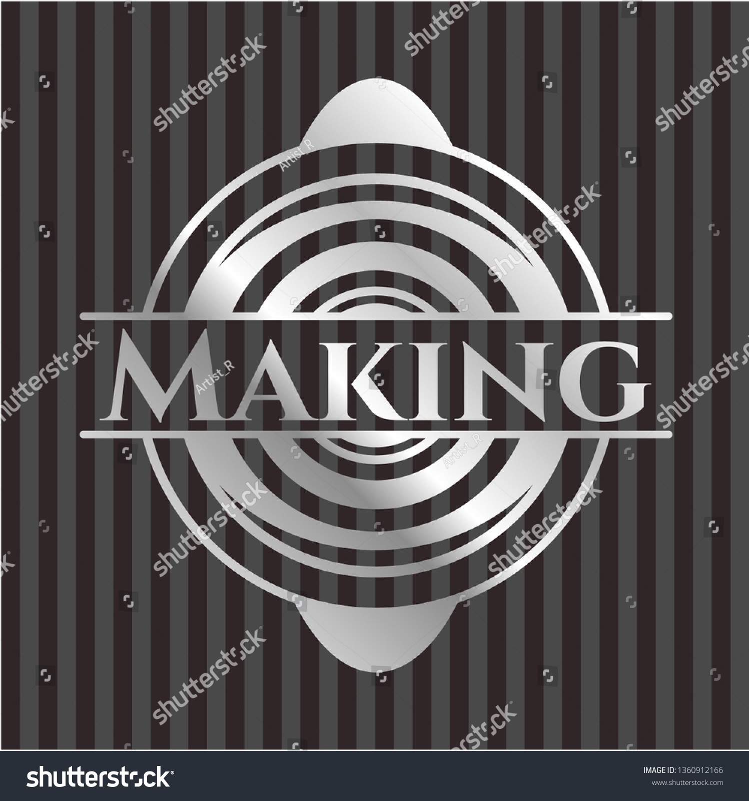 Making Silvery Emblem Royalty Free Stock Vector 1360912166