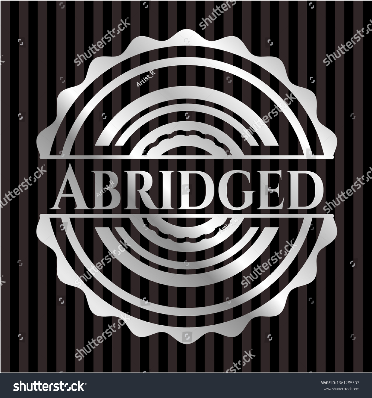 Abridged Silvery Emblem Or Badge Royalty Free Stock Vector 1361285507