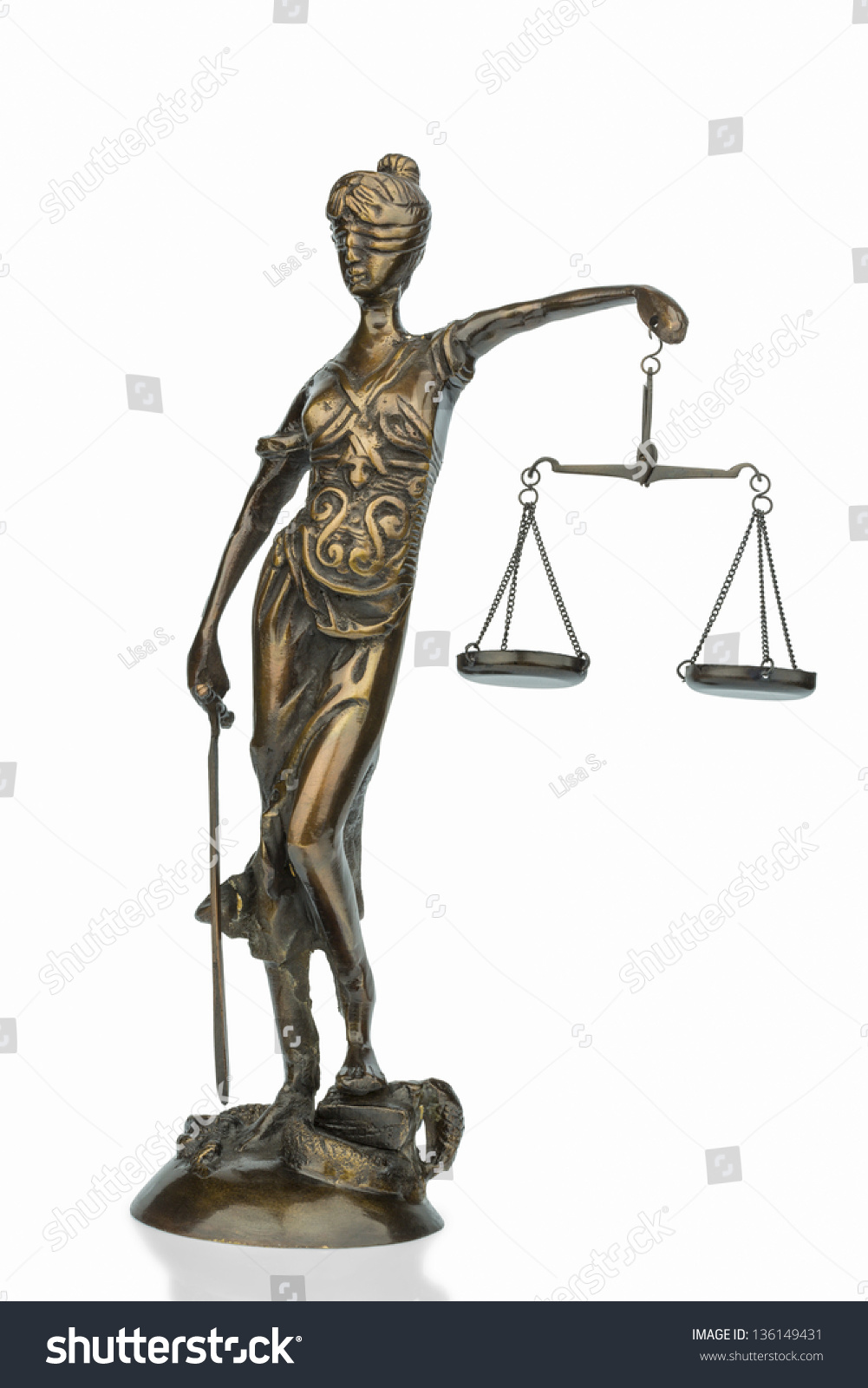 sculpture of justitia, symbolic photo for equity - Royalty Free Stock ...