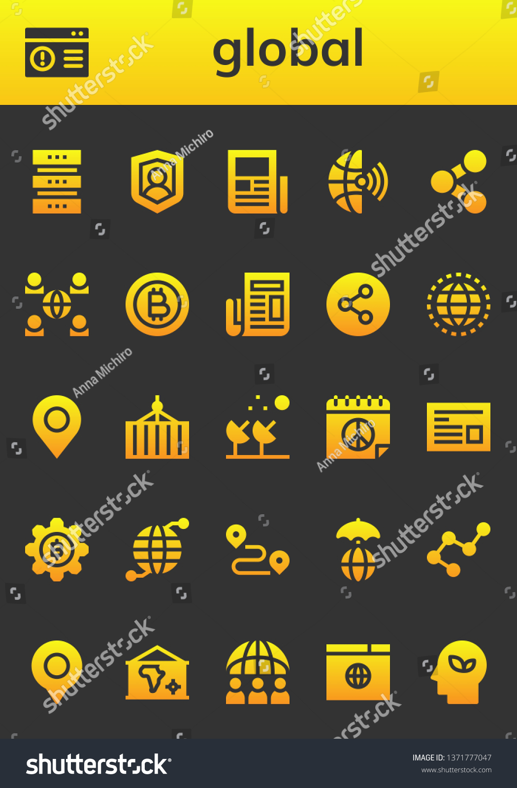 global icon set. 26 filled global icons. - Royalty Free Stock Vector ...