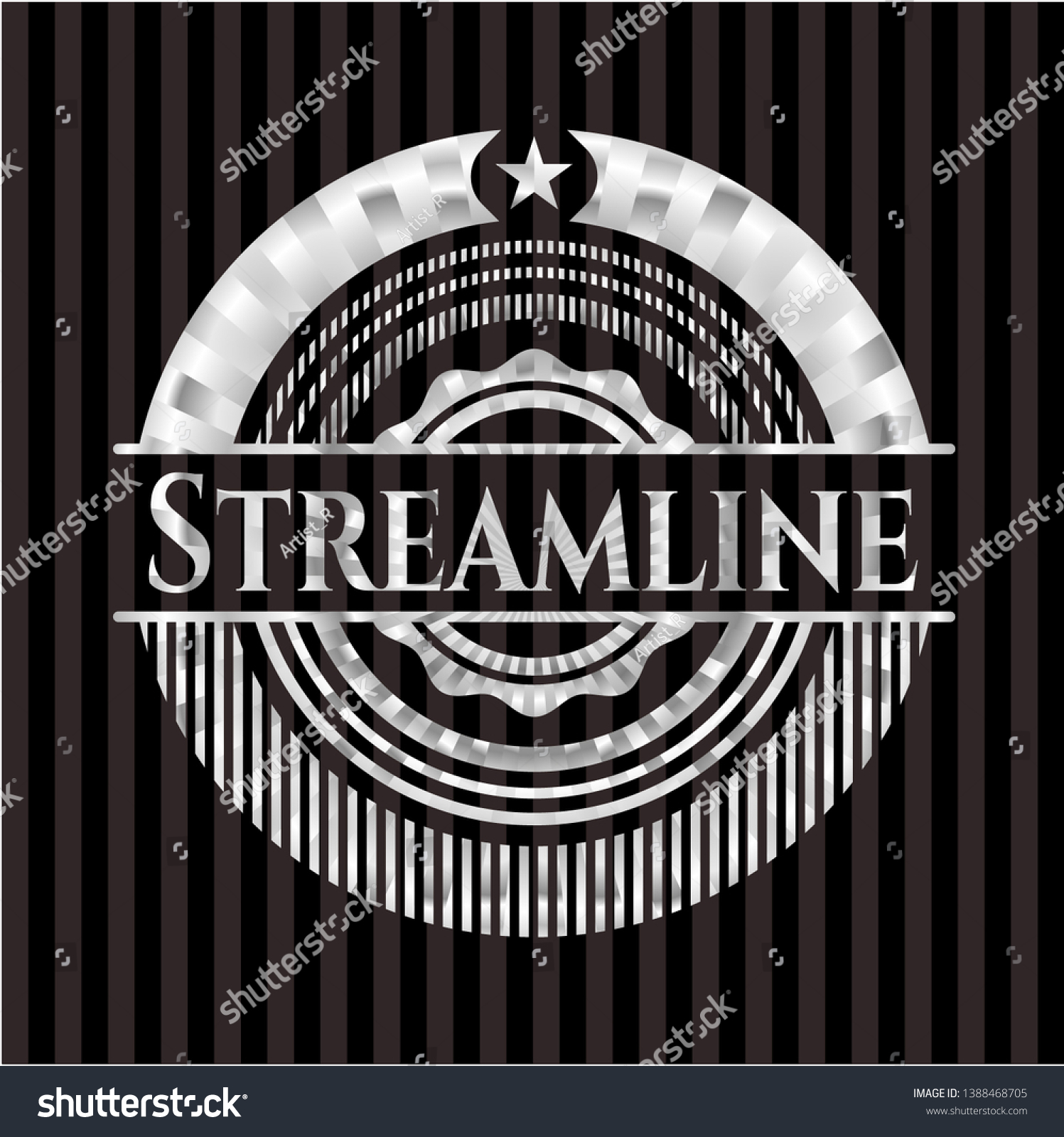 Streamline Silvery Emblem Or Badge Vector Royalty Free Stock Vector