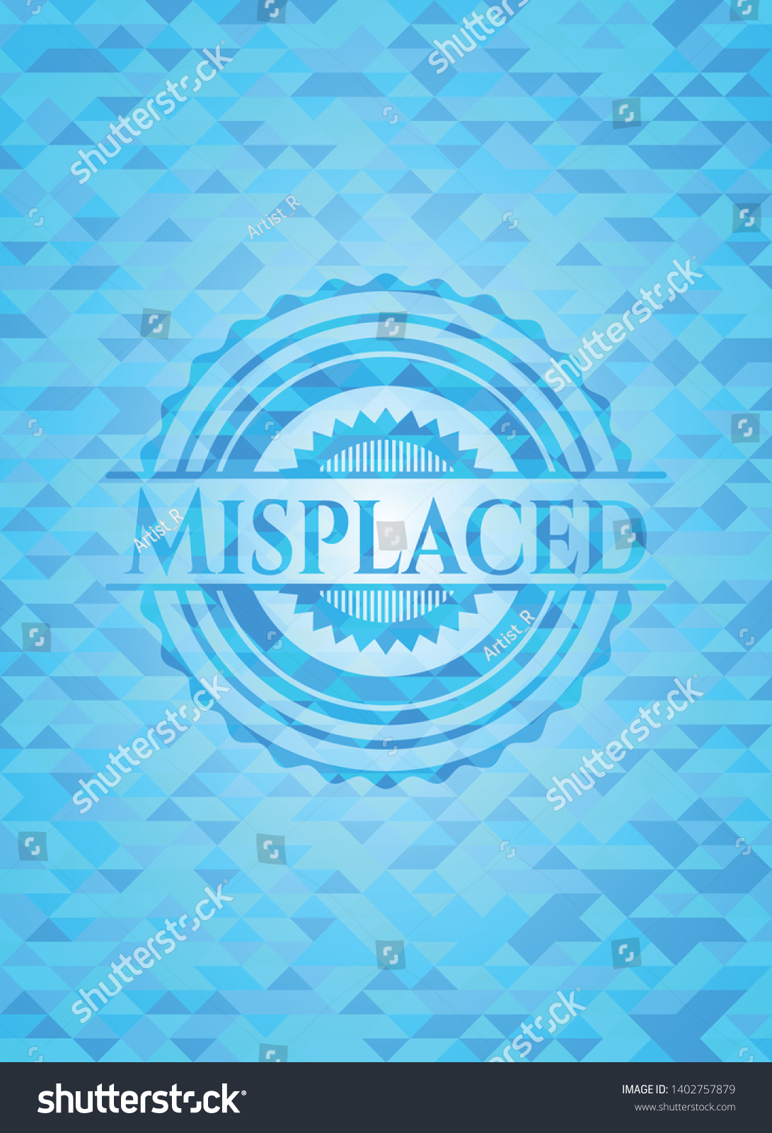 Misplaced realistic sky blue emblem. Mosaic - Royalty Free Stock Vector ...