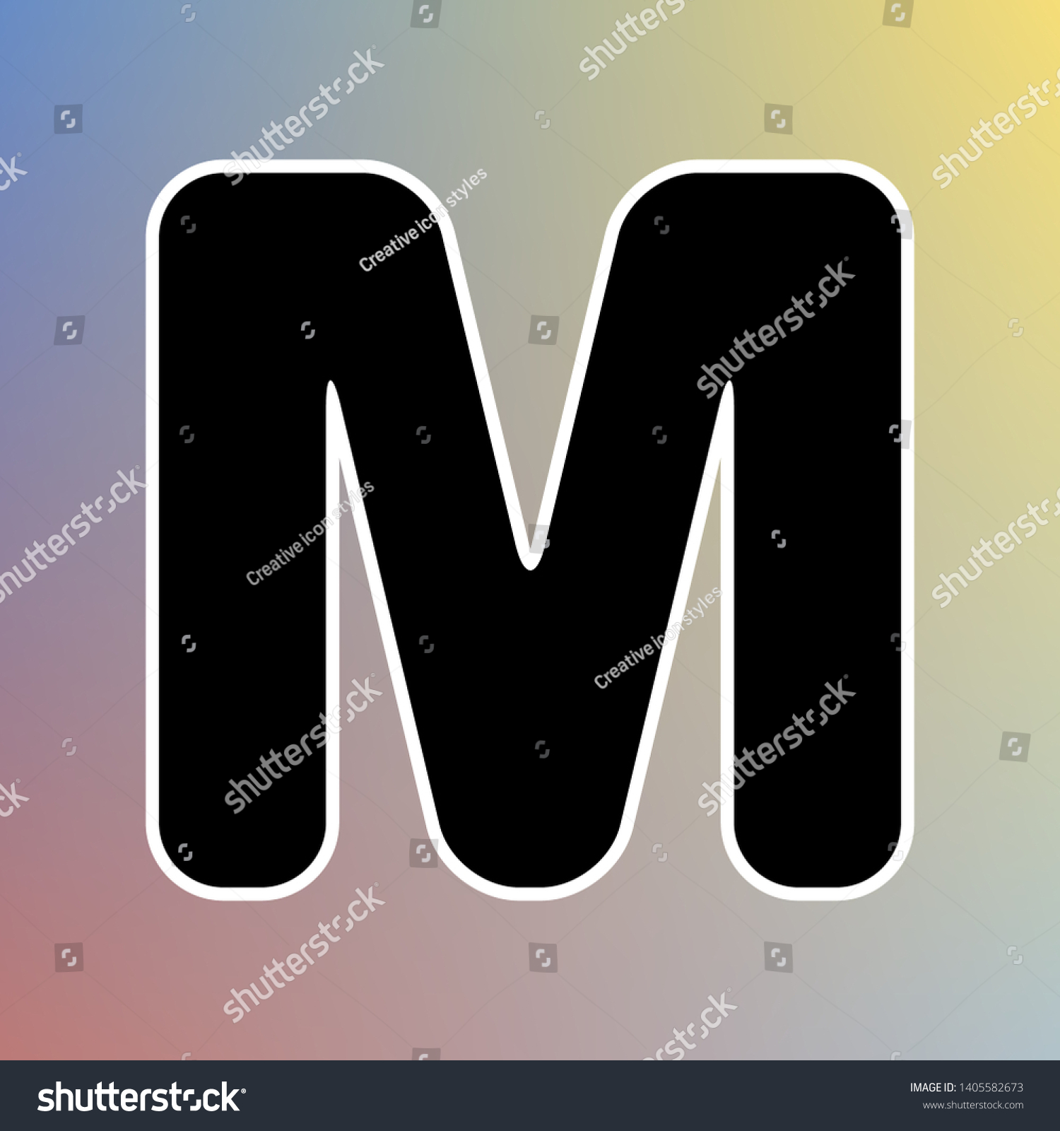 Letter M sign design template element. Black - Royalty Free Stock ...