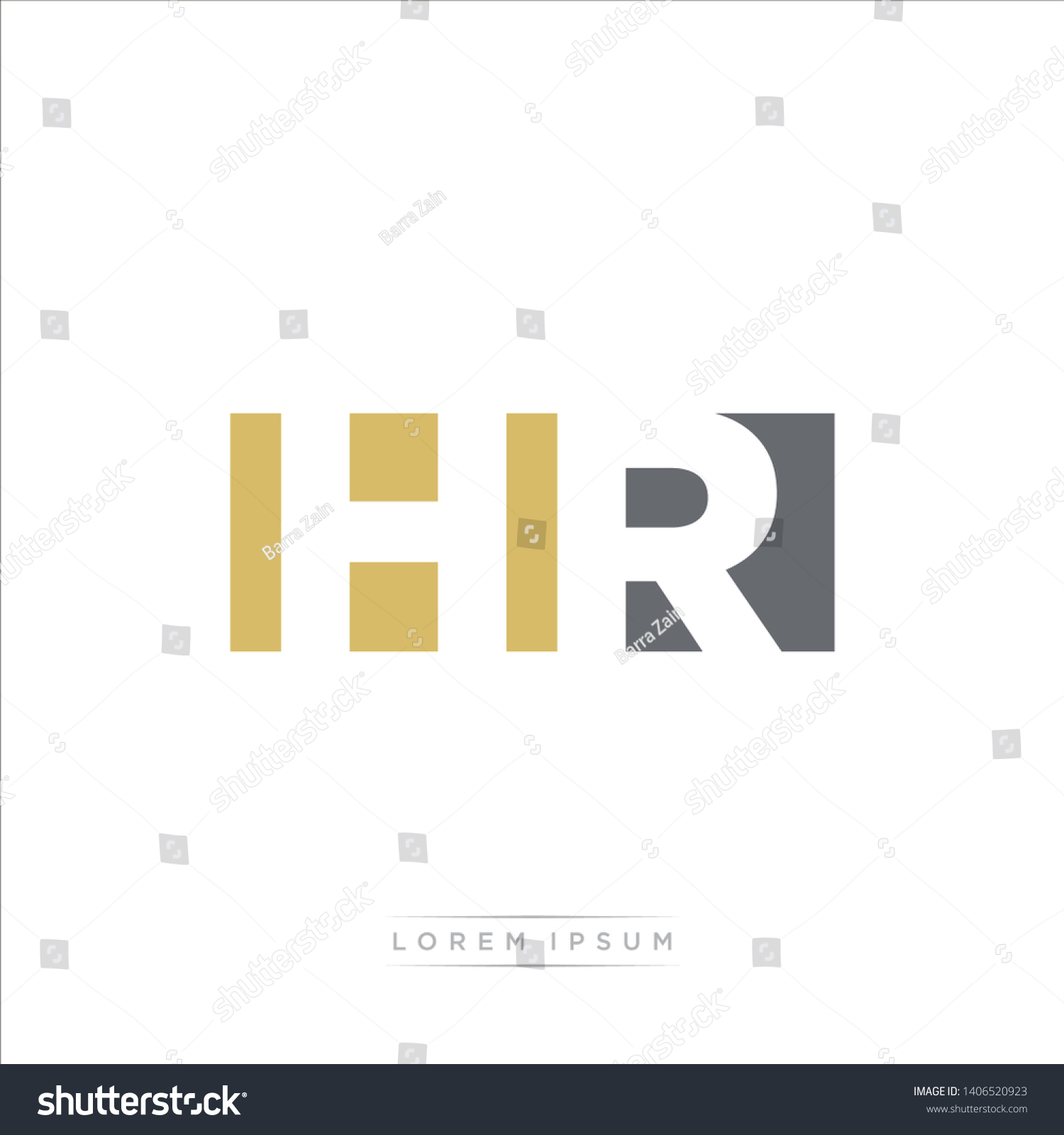 HR Logo Letter with Modern Negative space - - Royalty Free Stock Vector ...
