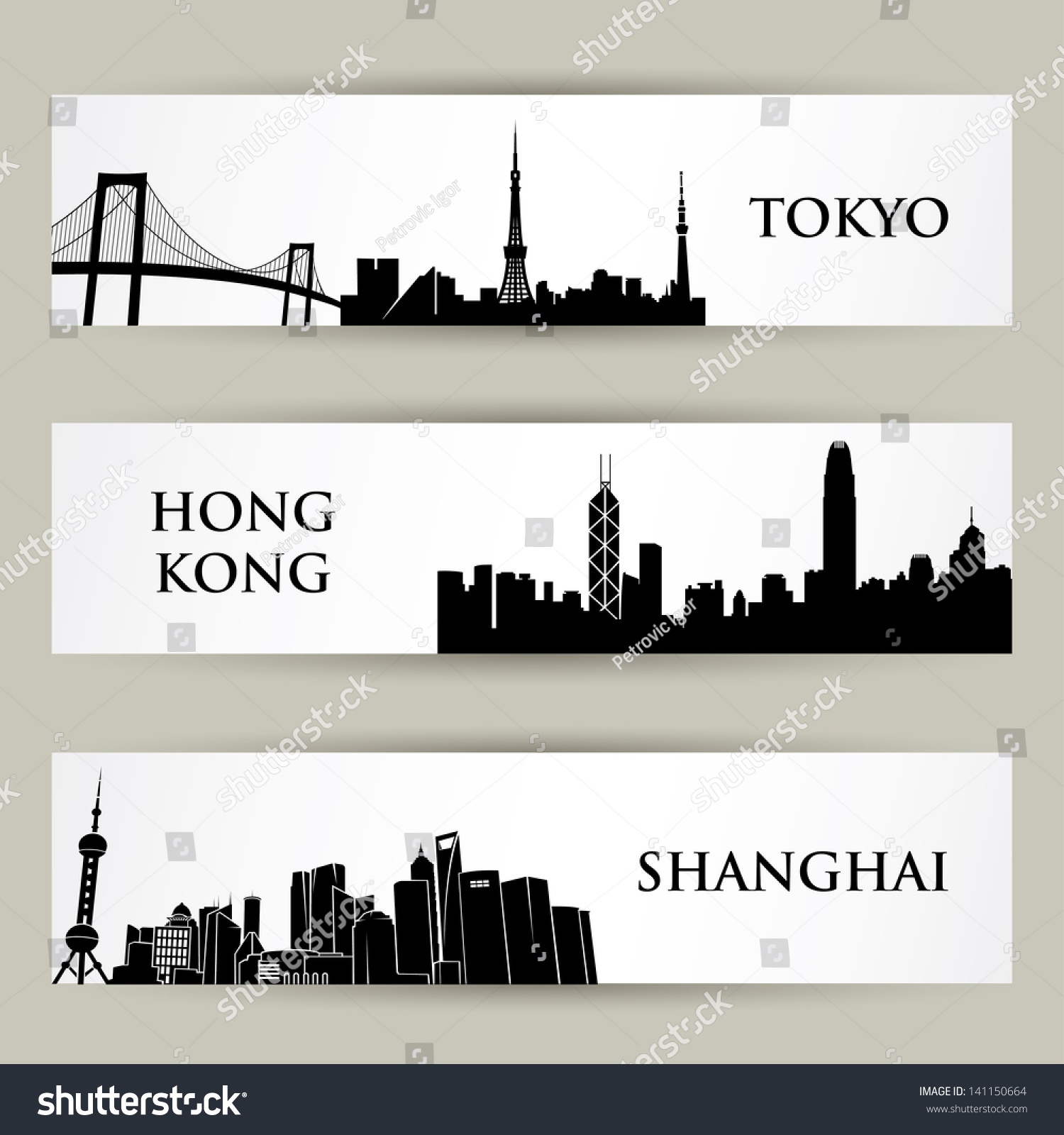 City banners - vector illustration - Royalty Free Stock Vector ...