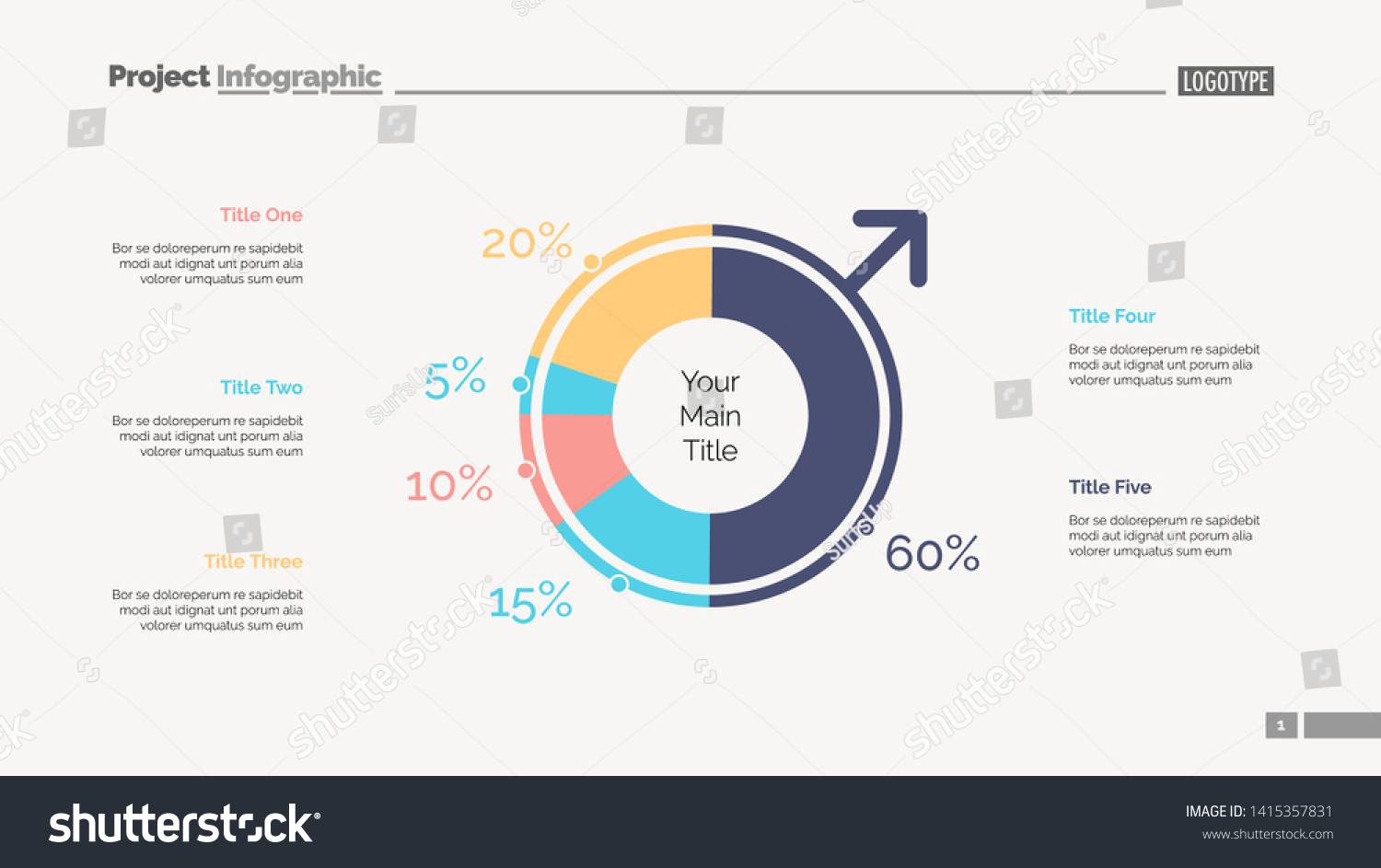 Male population slide template. Business data. - Royalty Free Stock ...