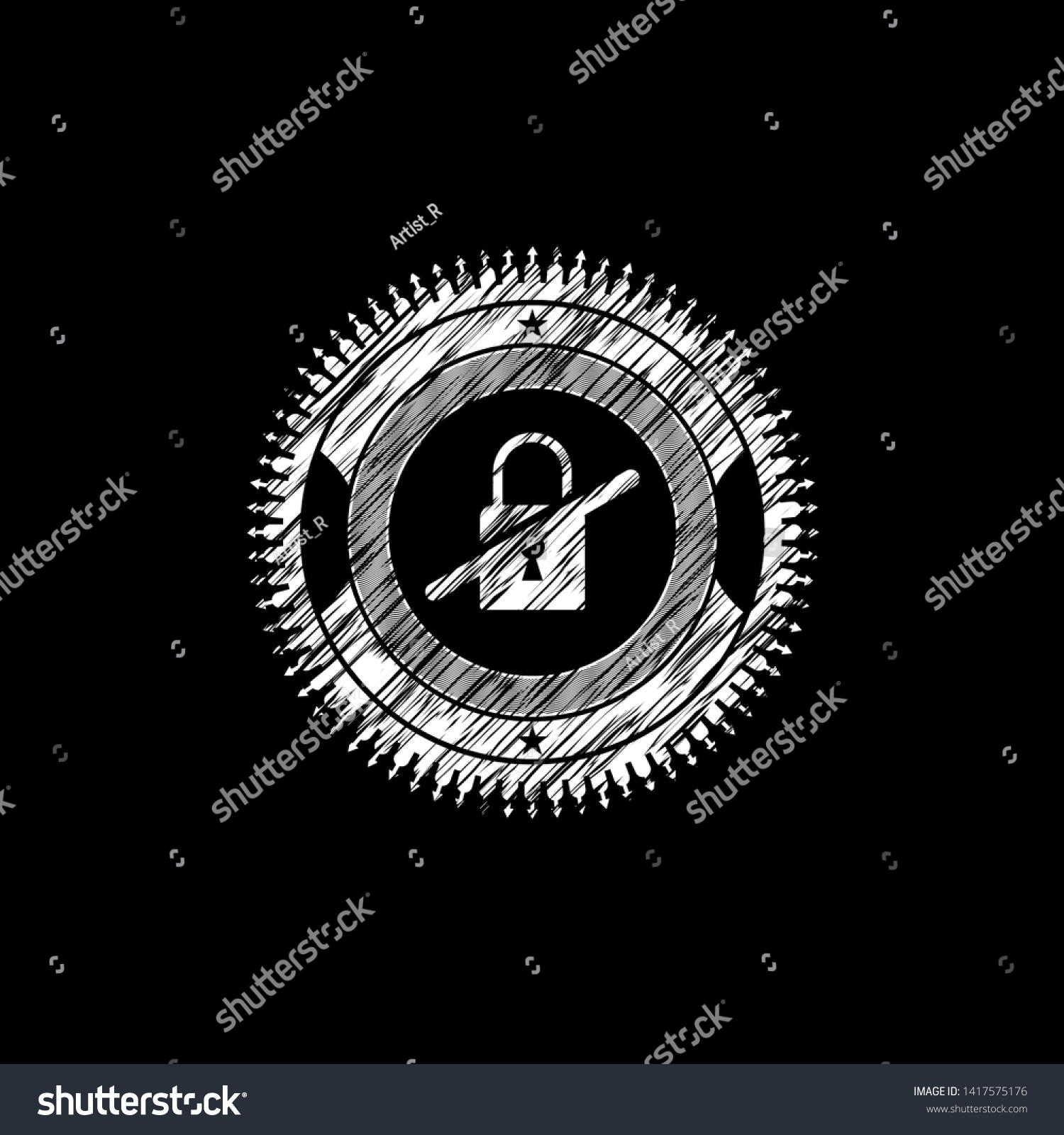 inaccessible icon inside chalkboard emblem - Royalty Free Stock Vector ...