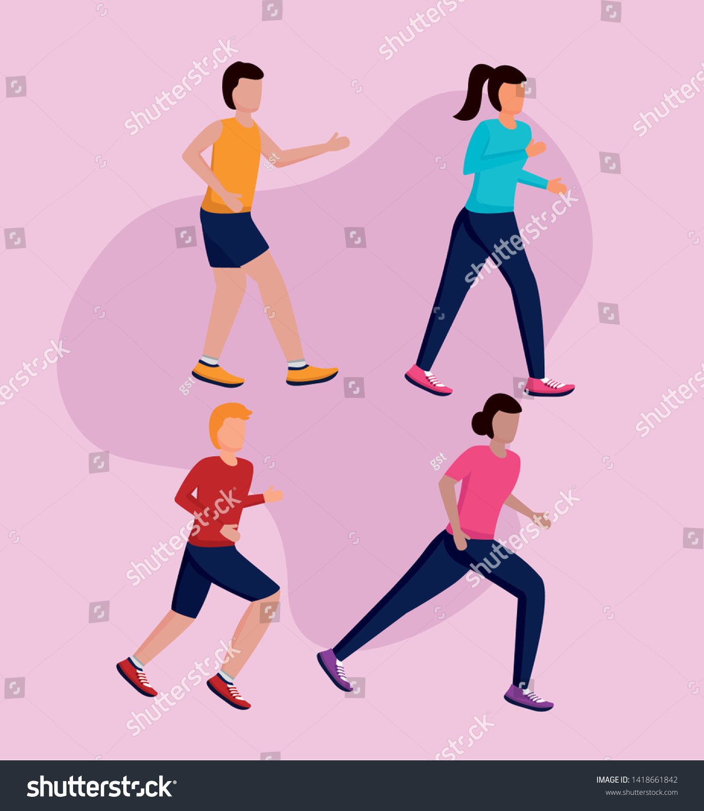 people group athlete running activity vector - Royalty Free Stock ...