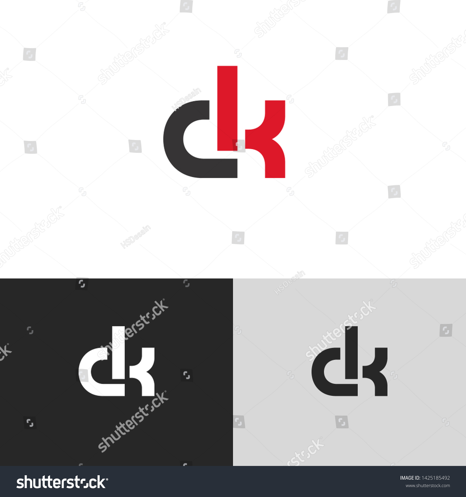Letter ck linked lowercase logo design template - Royalty Free Stock ...