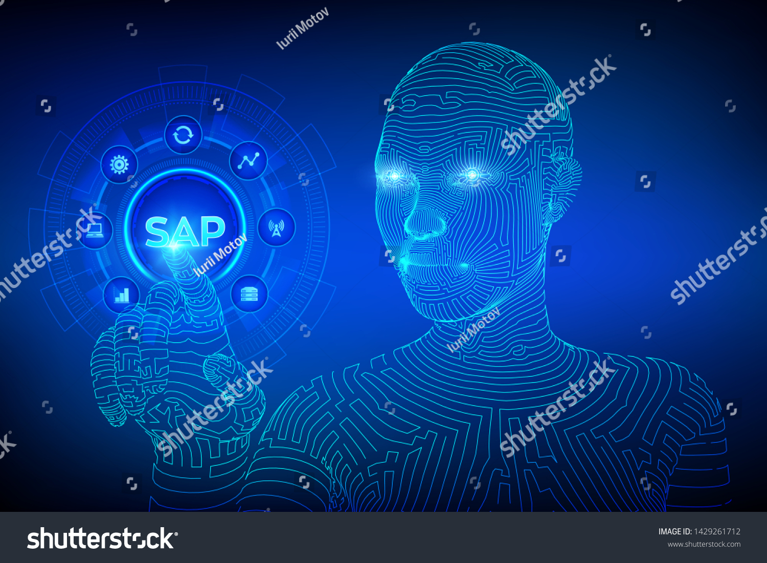 SAP Business process automation software. ERP - Royalty Free Stock ...