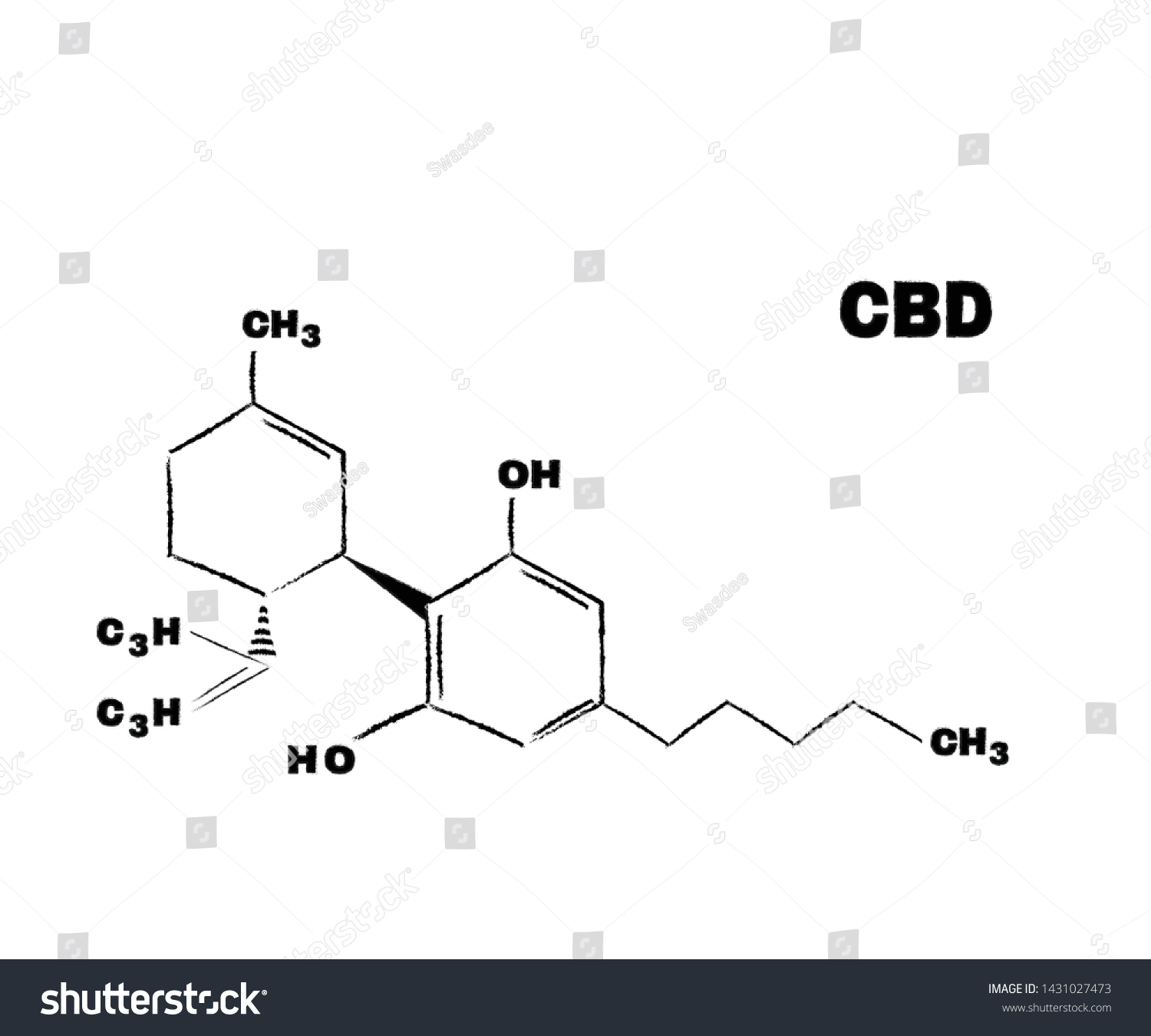 Chemical formula of Marijuana CBD, Illustration - Royalty Free Stock ...