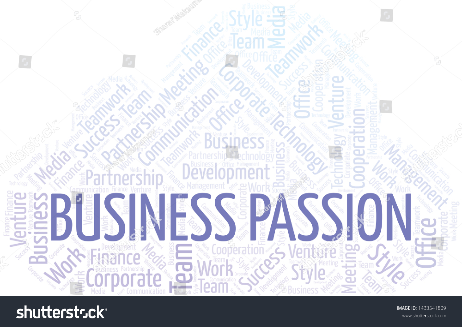 Business Passion Word Cloud Collage Made With Royalty Free Stock Vector 1433541809