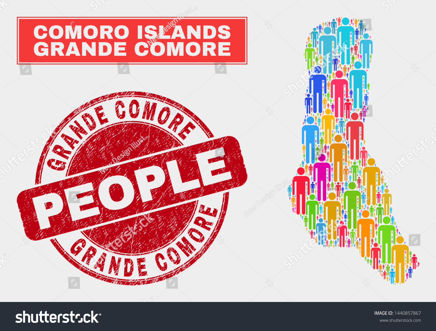 Demographic Grande Comore Island map - Royalty Free Stock Vector ...