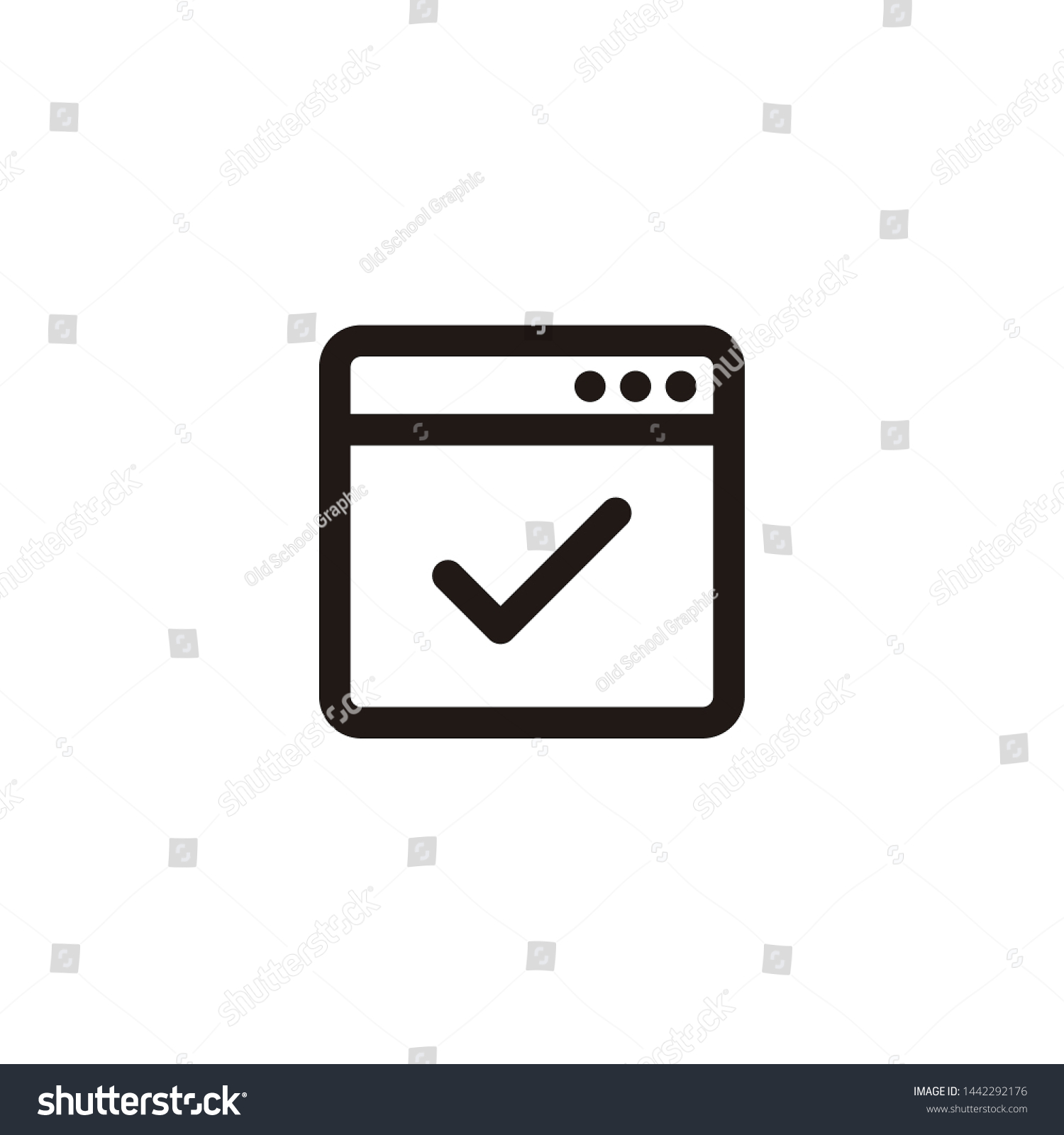 verification window button icon sign signifier - Royalty Free Stock ...