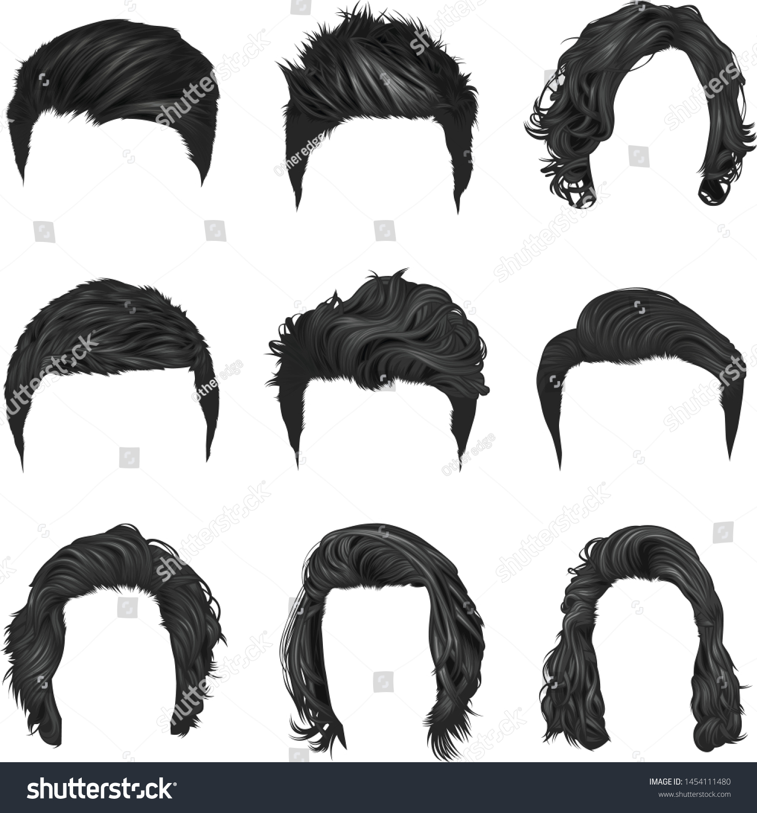 Vector Set Of Popular Mens Hairstyles Both Royalty Free Stock
