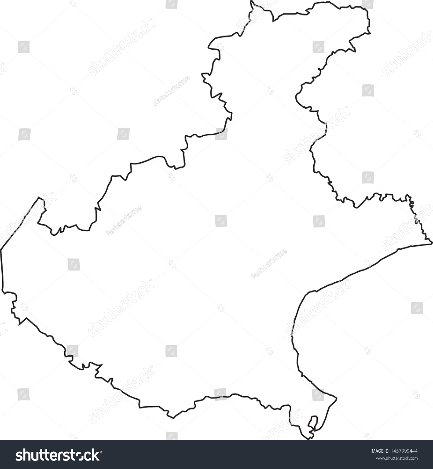 map of Veneto region in Italy - Royalty Free Stock Vector 1457999444 ...