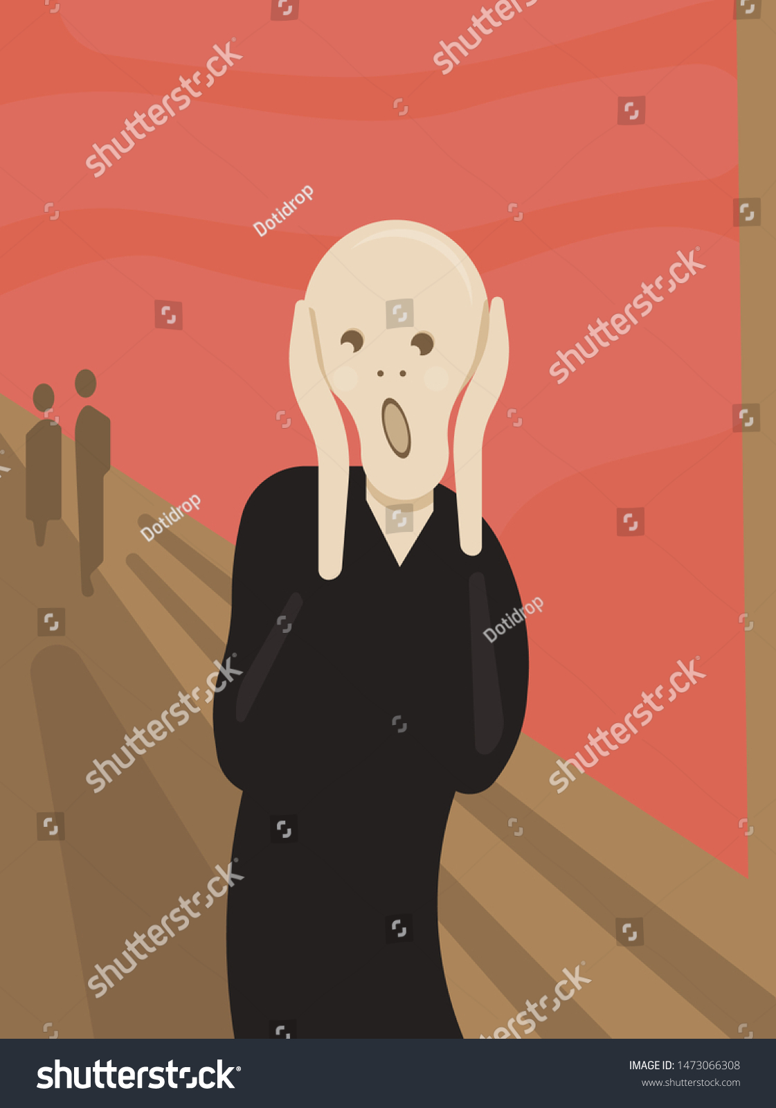 Scream. Edward Munch inspired. Abstract art, - Royalty Free Stock ...