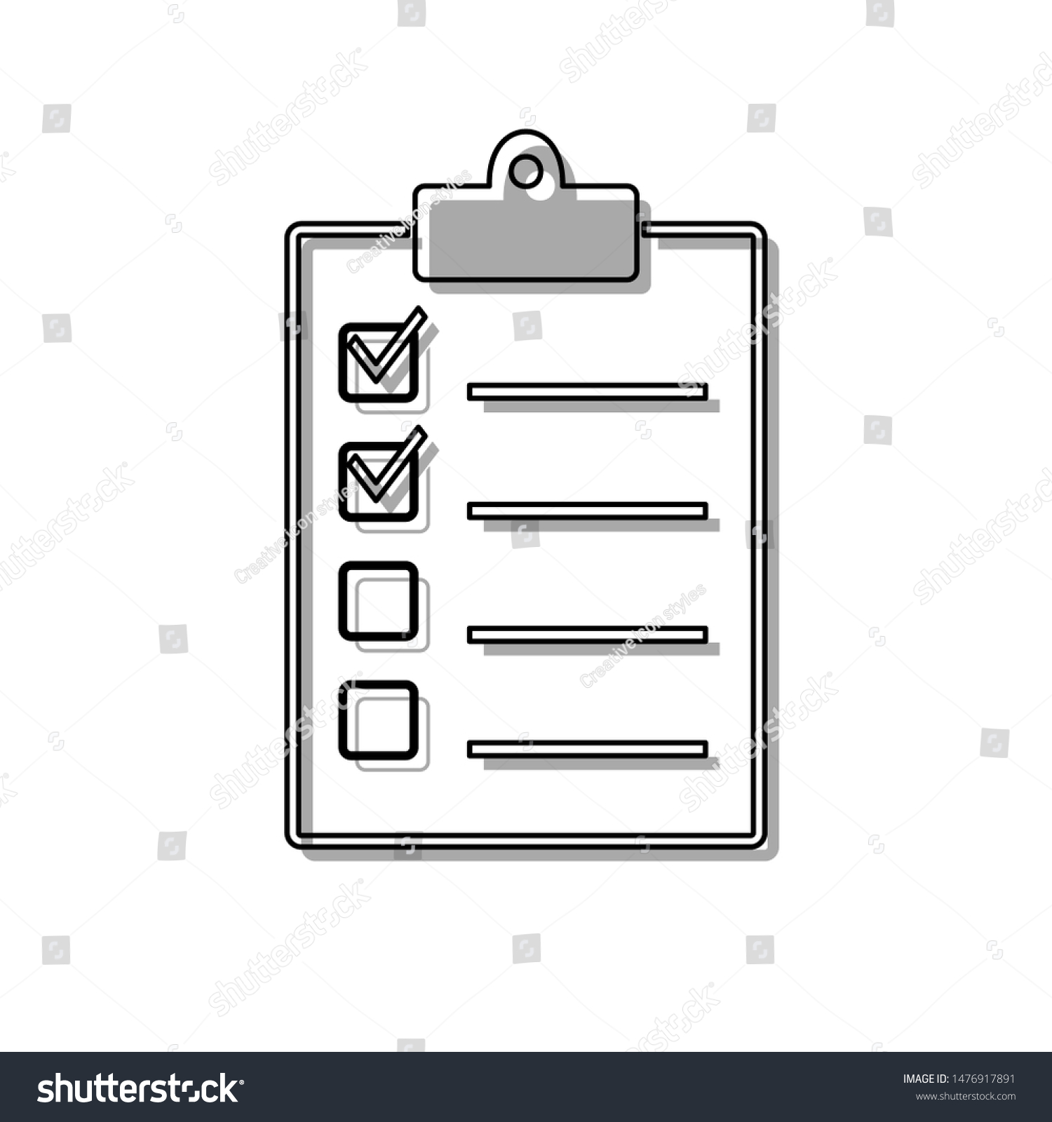 Checklist sign illustration. Black line icon - Royalty Free Stock ... Checklist sign illustration. Black line icon - Royalty Free Stock ...