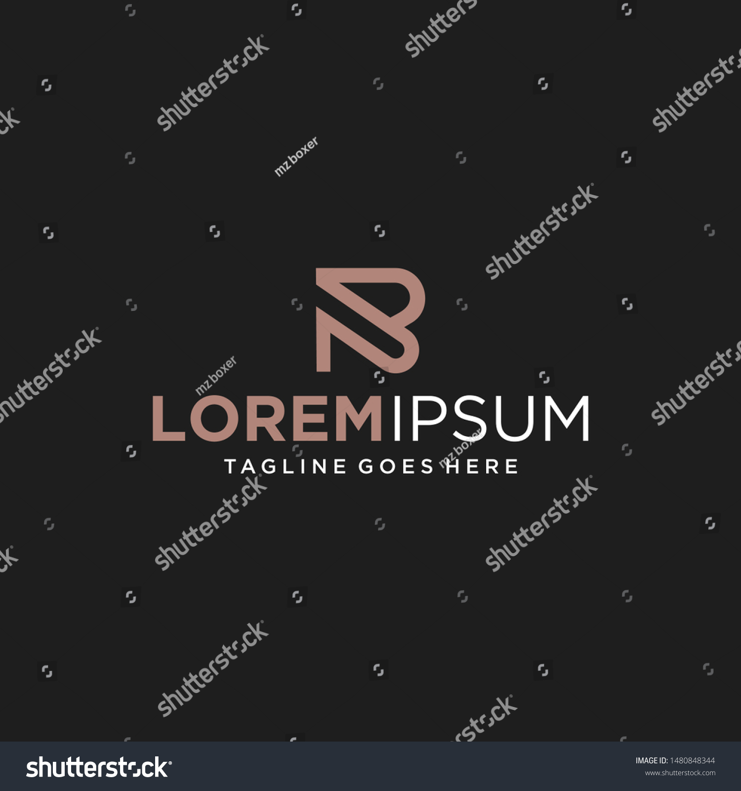 r line logo design inspiration - Royalty Free Stock Vector 1480848344 ...