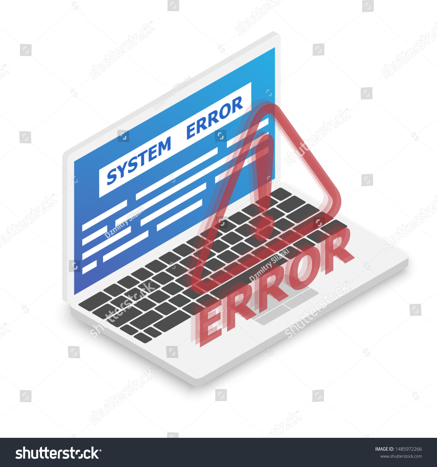 System error on the laptop screen. Blue screen. - Royalty Free Stock ...