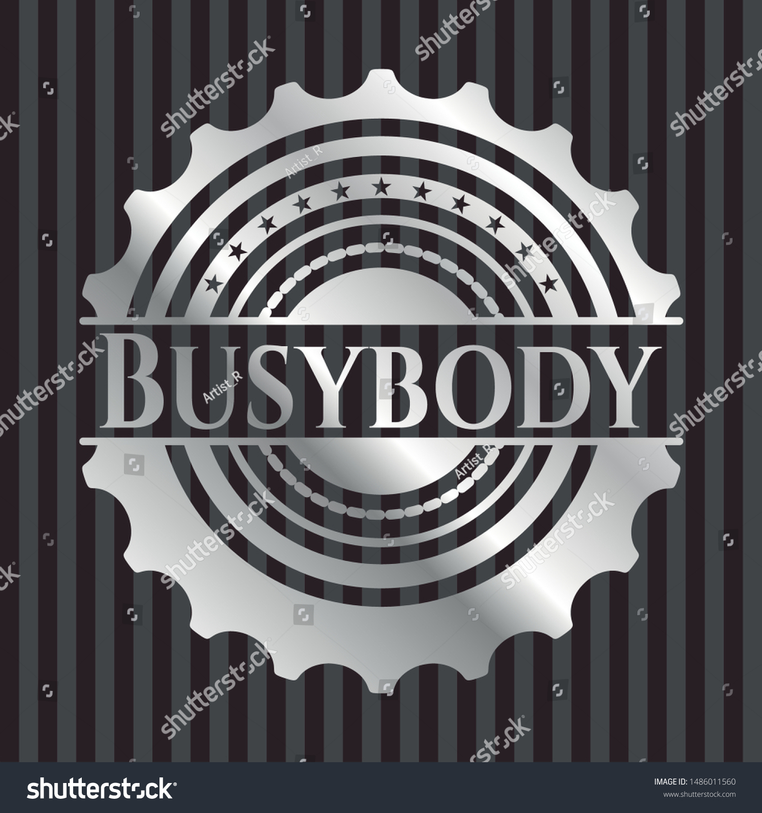 Busybody Silvery Emblem Vector Illustration Royalty Free Stock
