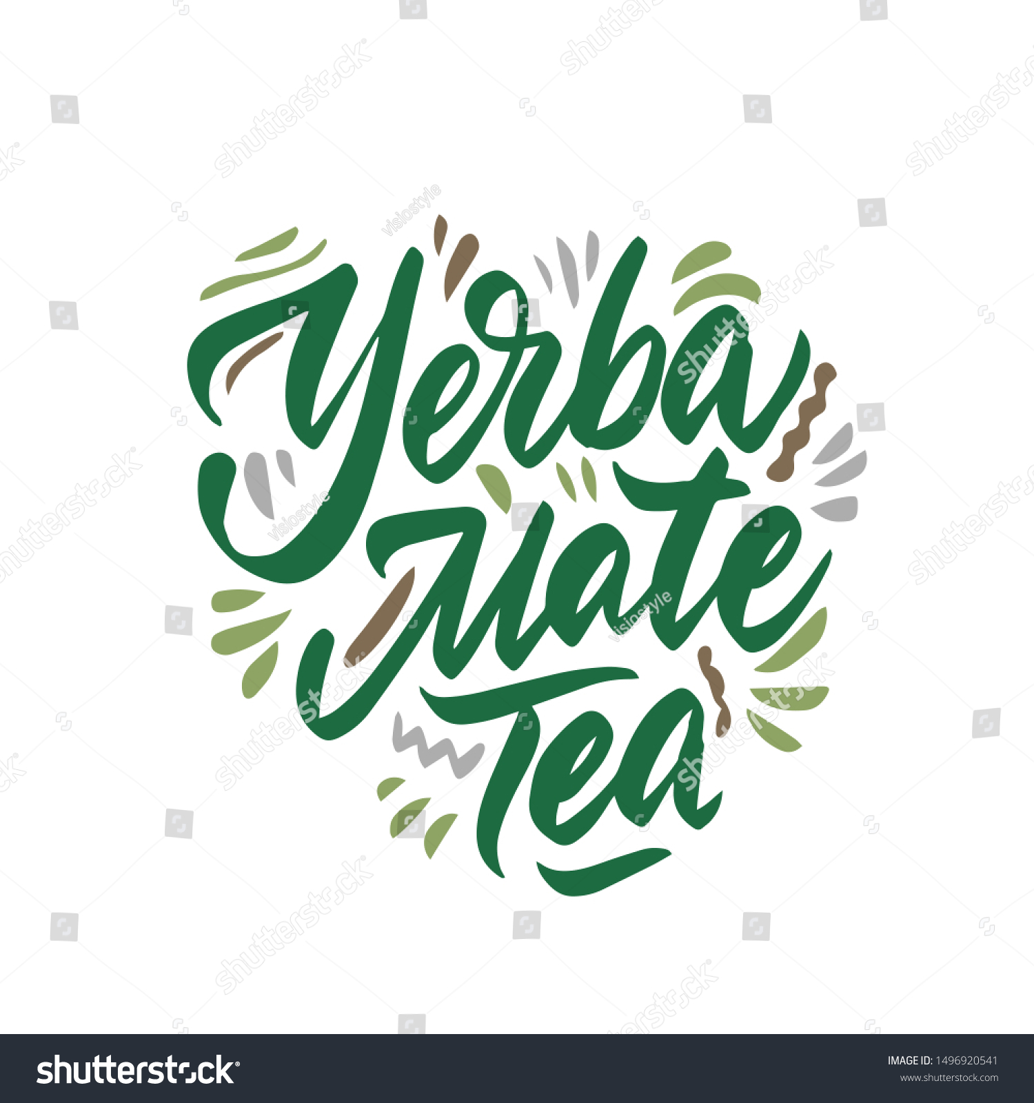 Yerba mate tea hand drawn illustration. Template - Royalty Free Stock ...