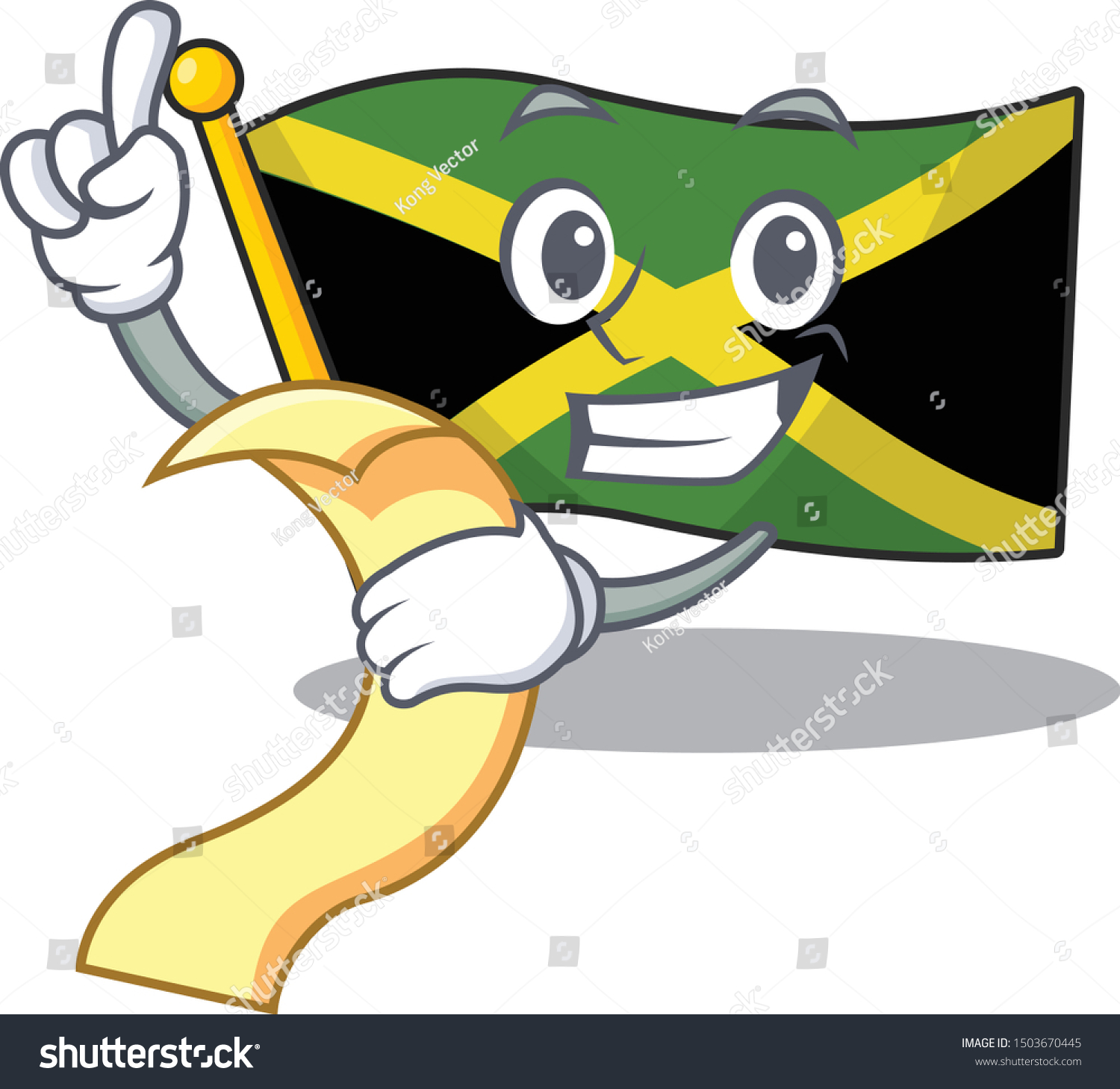 With menu flag jamaica character shaped on - Royalty Free Stock Vector ...