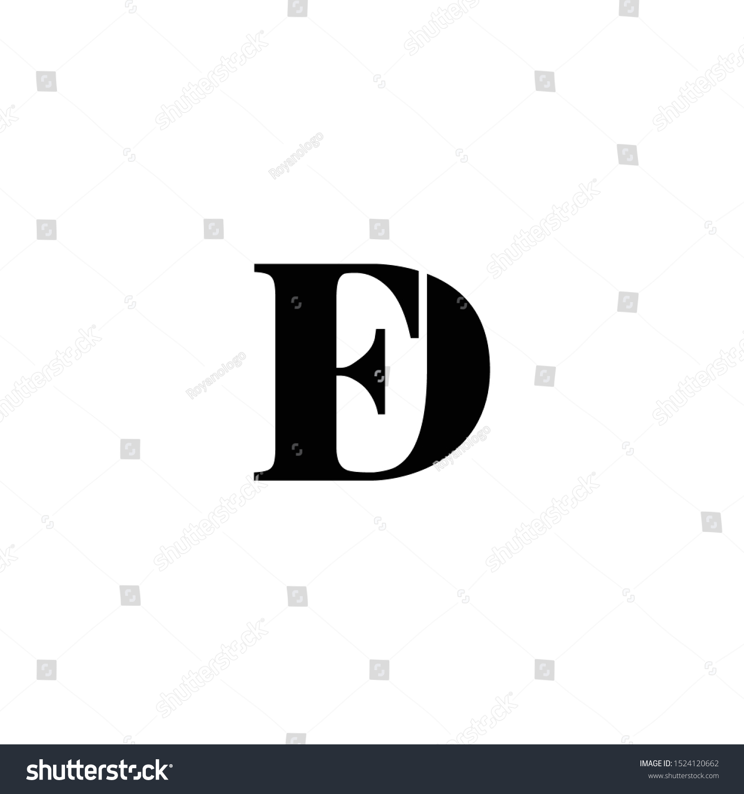 Ed Fd Df Lettermark Vintage Classic Logo Icon Royalty Free Stock