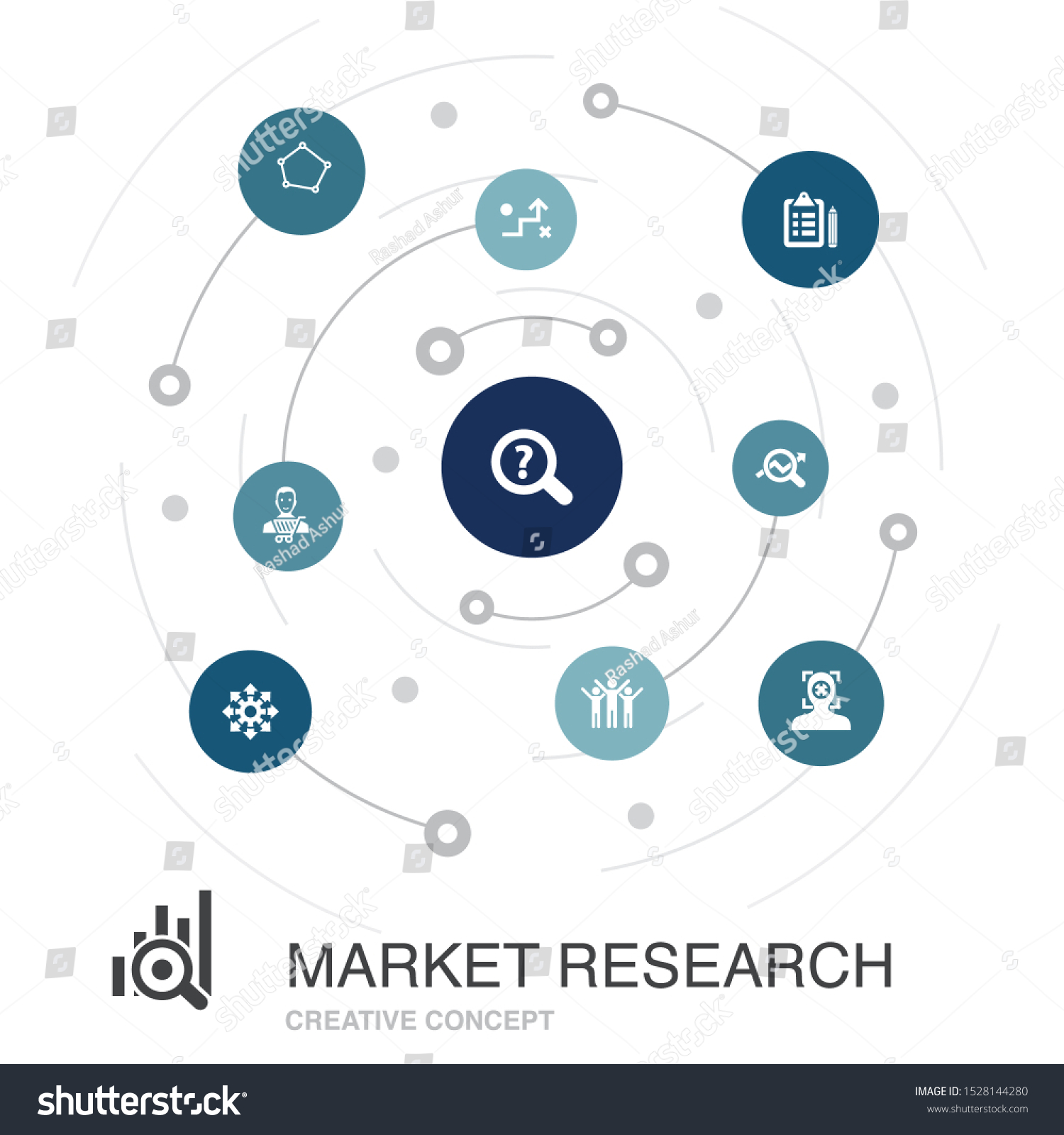 Market research colored circle concept with - Royalty Free Stock Vector ...