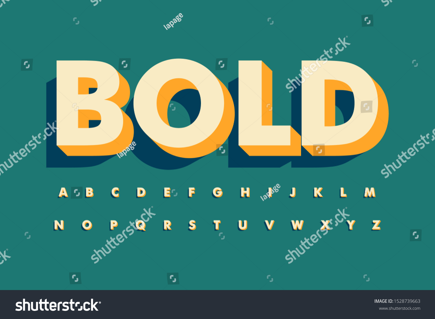 Modern Font 3d Bold And Alphabet Royalty Free Stock Vector 1528739663