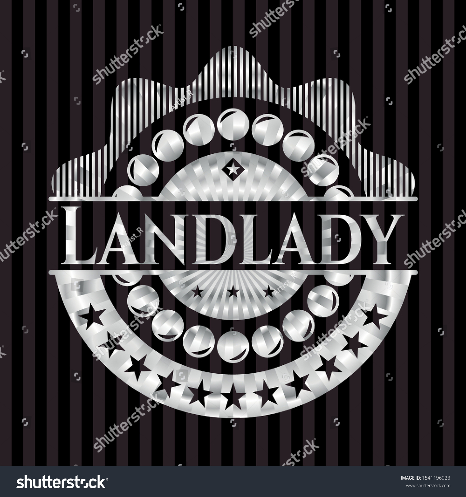 Landlady Silvery Badge Or Emblem Vector Royalty Free Stock Vector