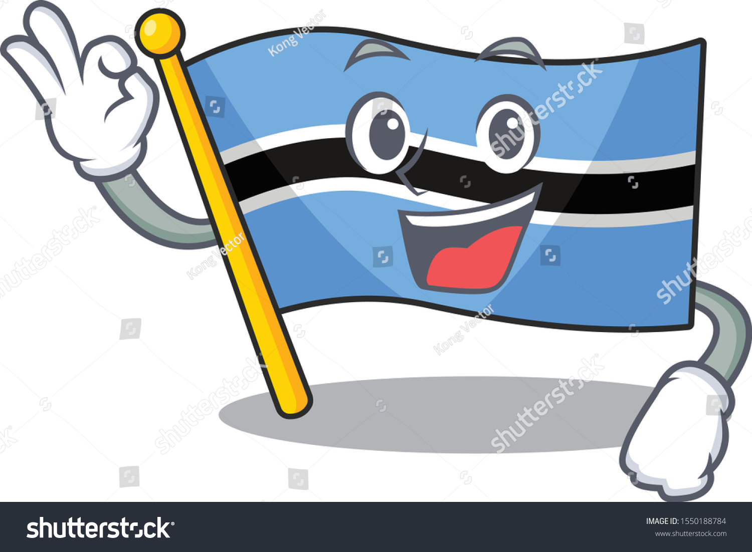 Sweet flag botswana cartoon character making an - Royalty Free Stock ...