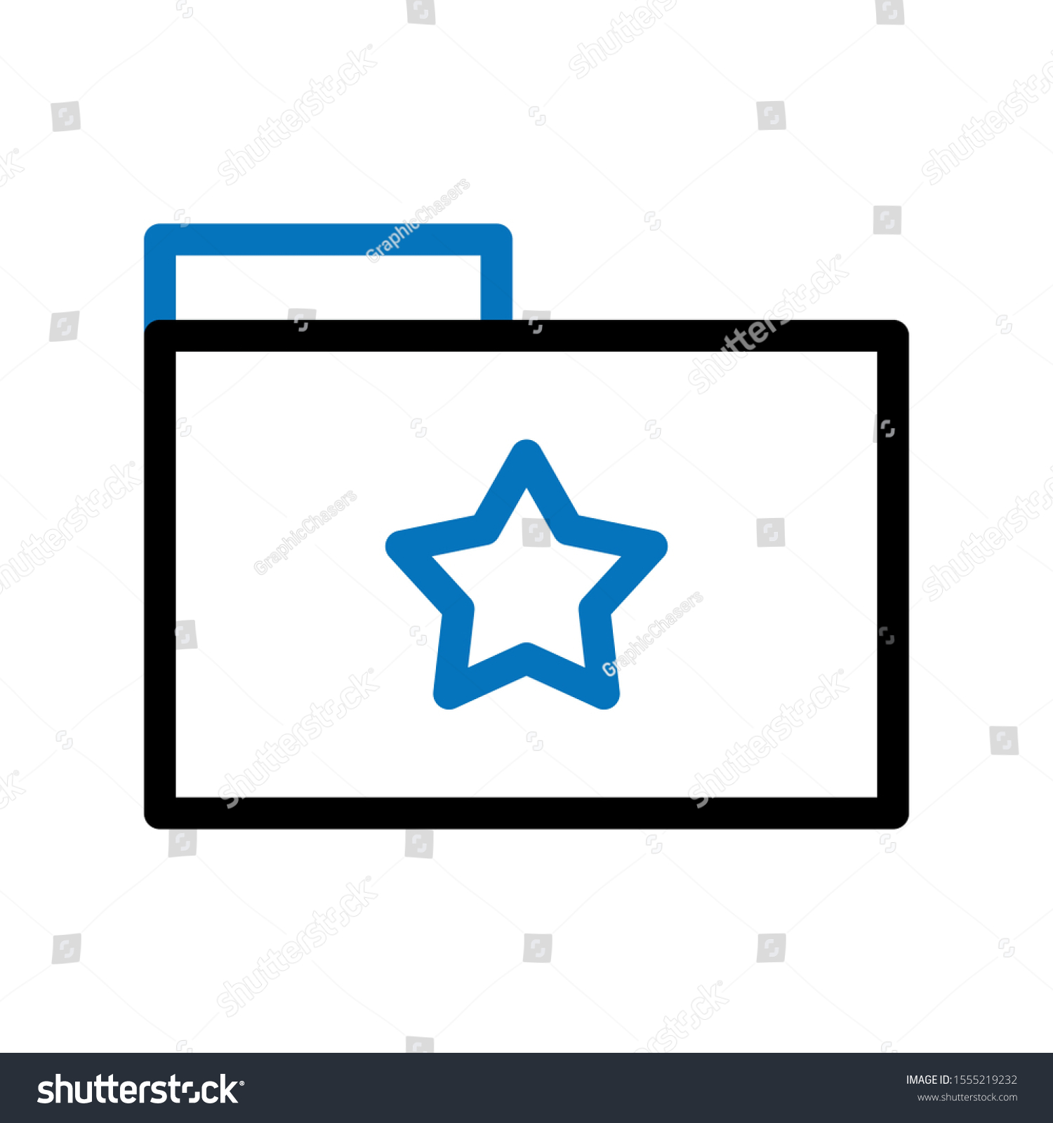 Star Folder Icon With White Background - Royalty Free Stock Photo ...