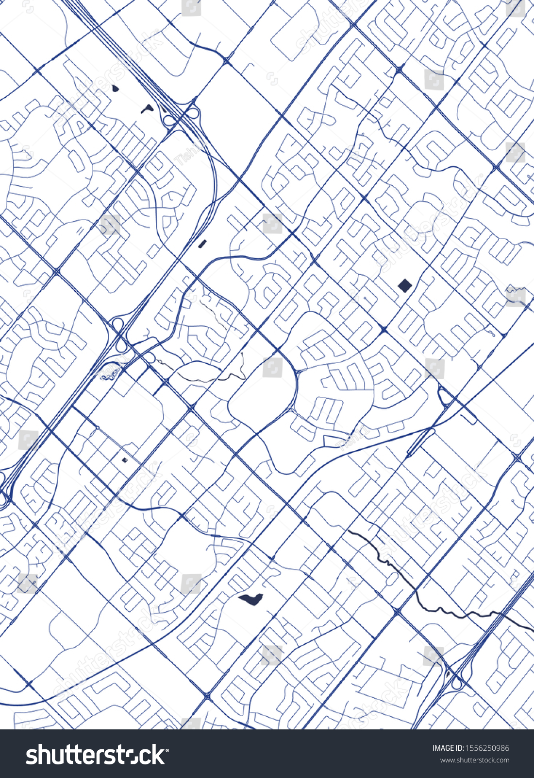 vector map of the city of Mississauga, Canada - Royalty Free Stock ...
