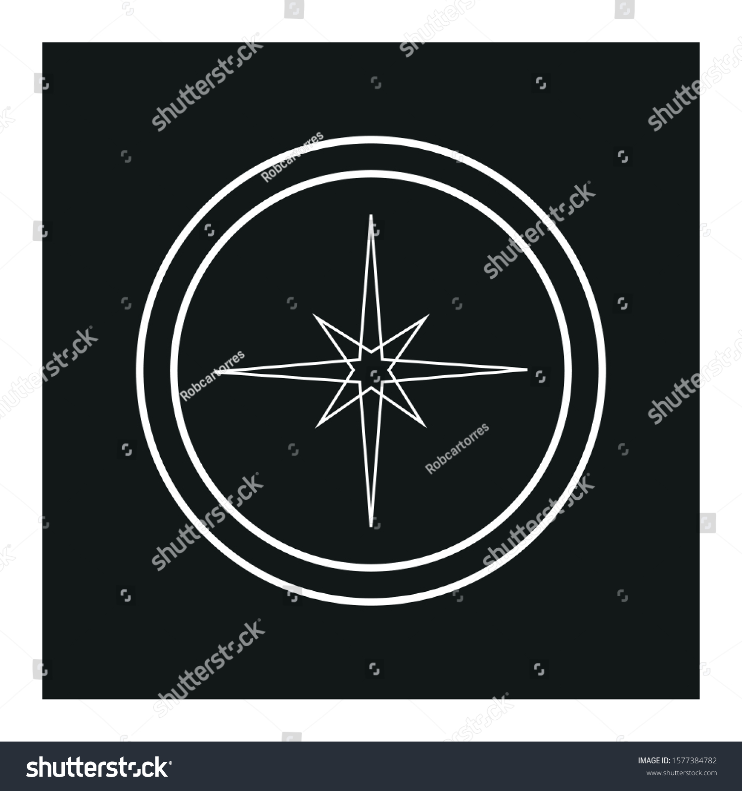 Vector Compass Symbol Icon Formed With Simple Royalty Free Stock Vector 1577384782