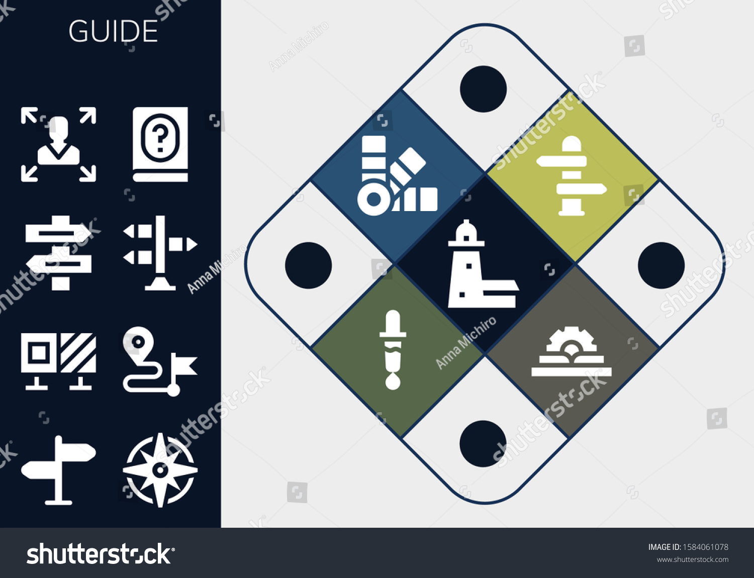 guide icon set. 13 filled guide icons. - Royalty Free Stock Vector ...