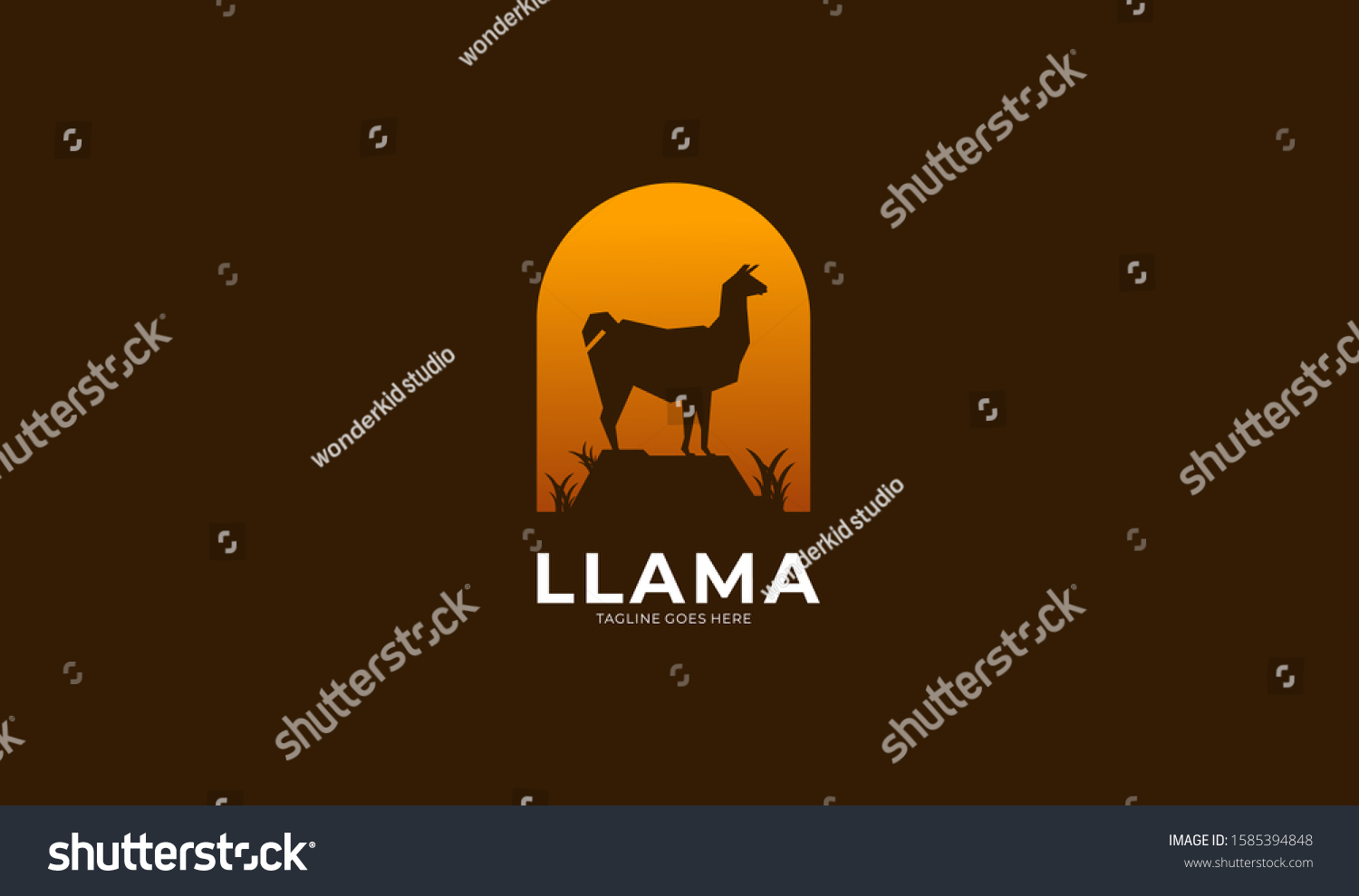 Llama logo design for your projects - Royalty Free Stock Vector ...